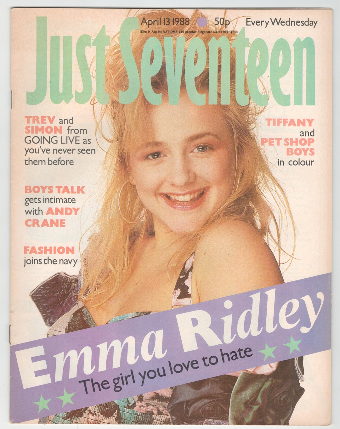 Just Seventeen April 13 1988 British Original Vintage Fortnightly ...