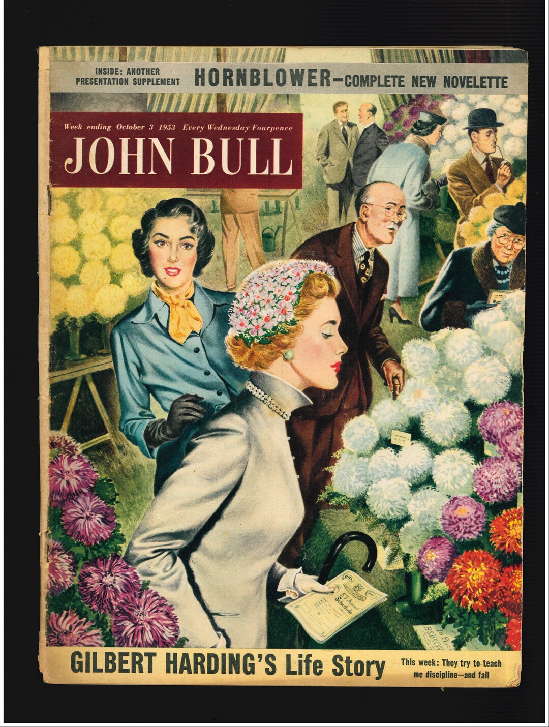 John Bull Oct 3 1953 British Original Vintage Rare Magazine Flower ...