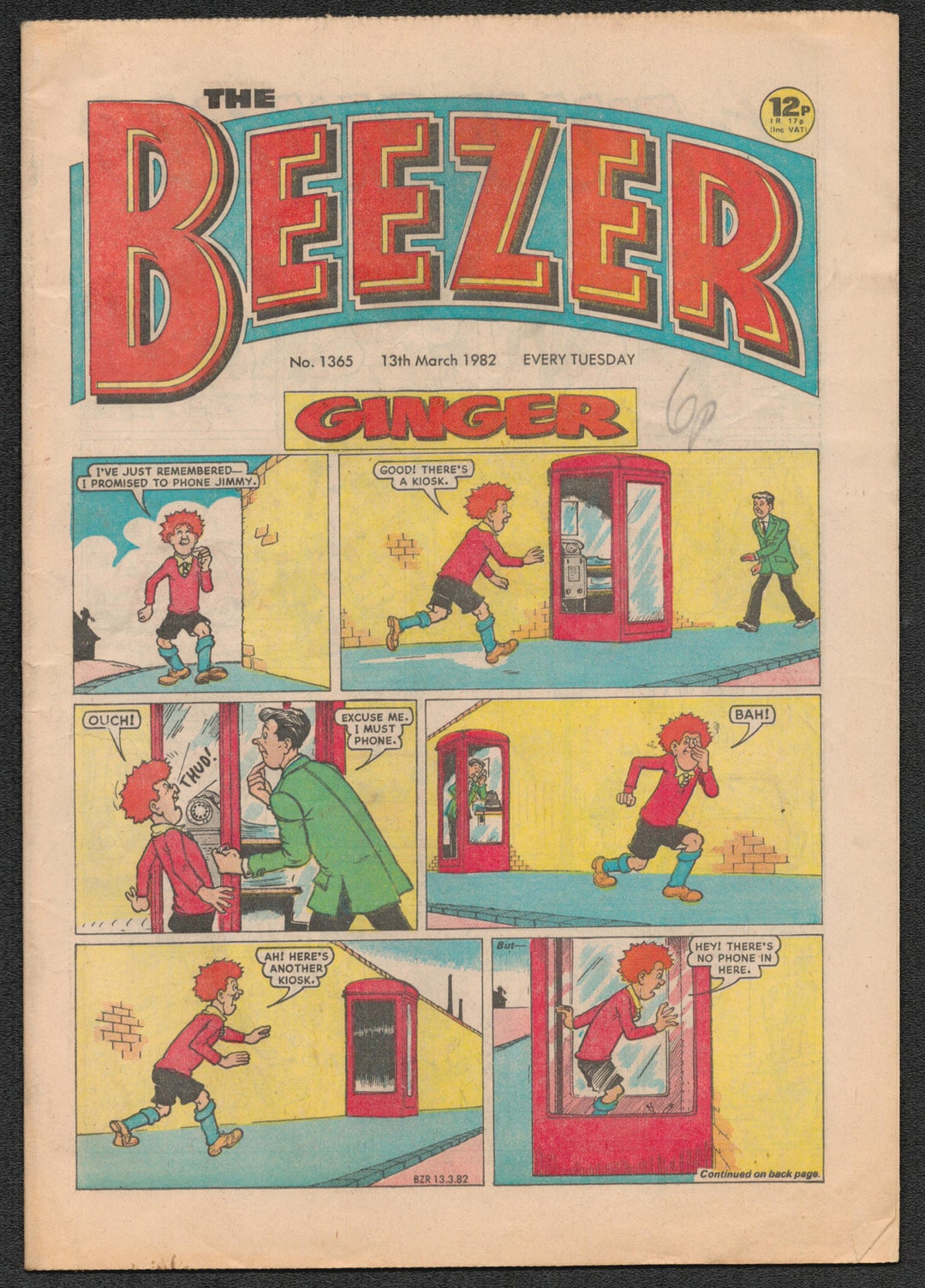 Beezer No 1365 March 13 1982 UK Original British Vintage Comics ...