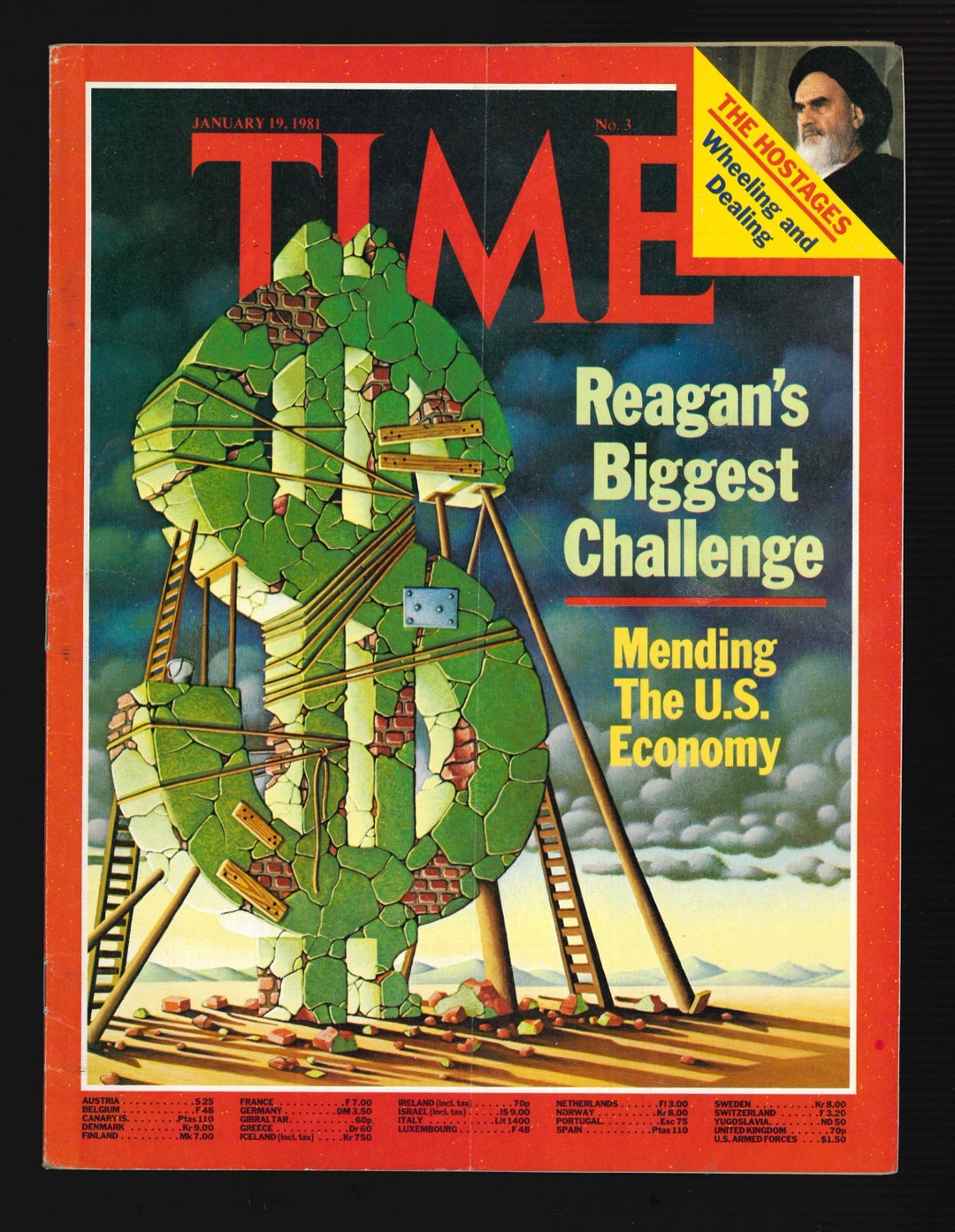 TIME EUROPE JAN 19 1981 Vintage Magazine Reagan's Biggest Challenge - Etsy