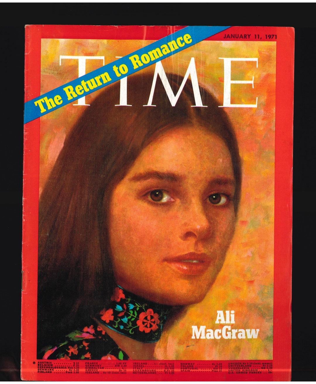 Time Magazine January 11, 1971 Ali Macgraw - Etsy