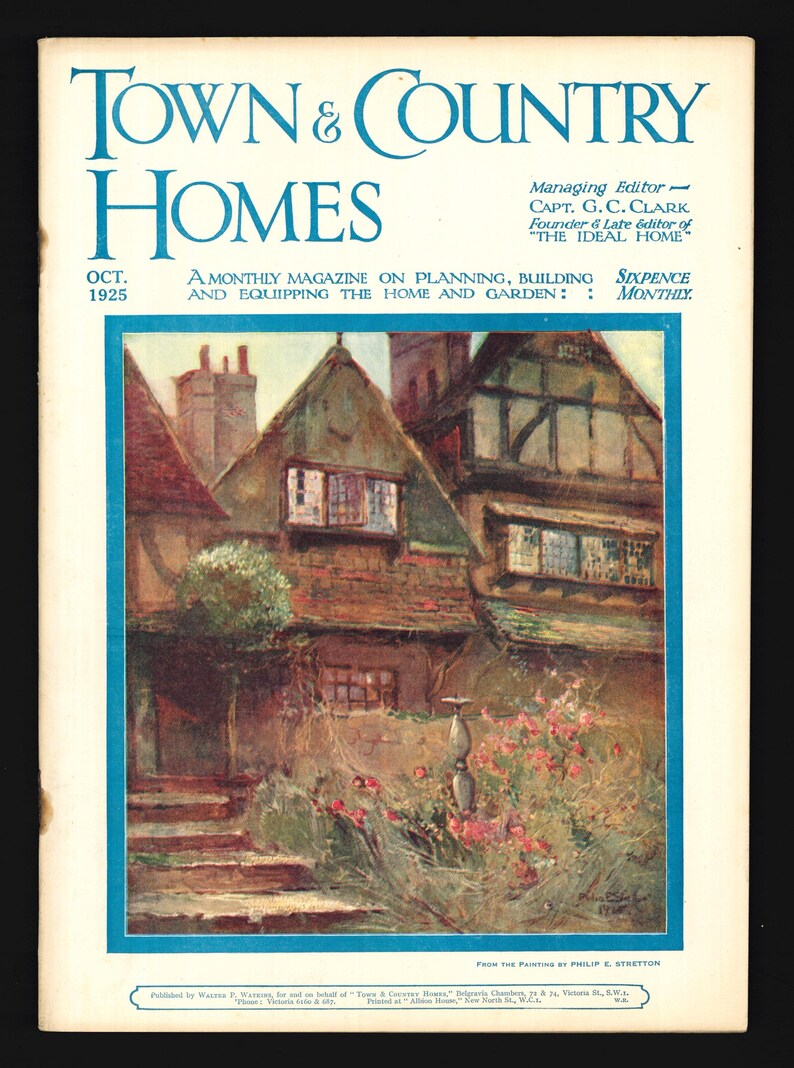 Town & Country Homes 1925 Vintage Original Retro Rare Monthly Magazine ...