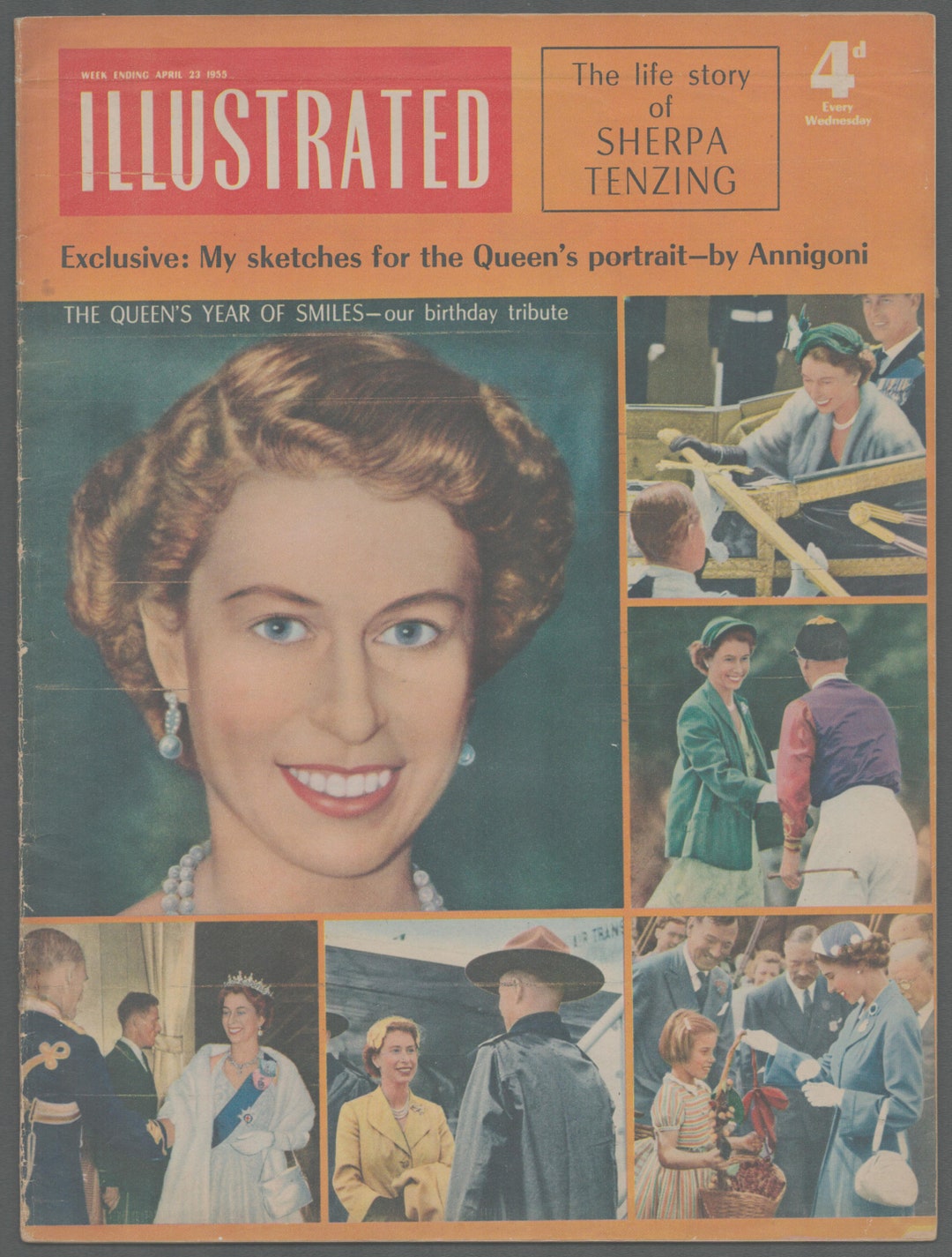 Illustrated April 23 1955 Original Vintage Weekly Magazine Queen ...