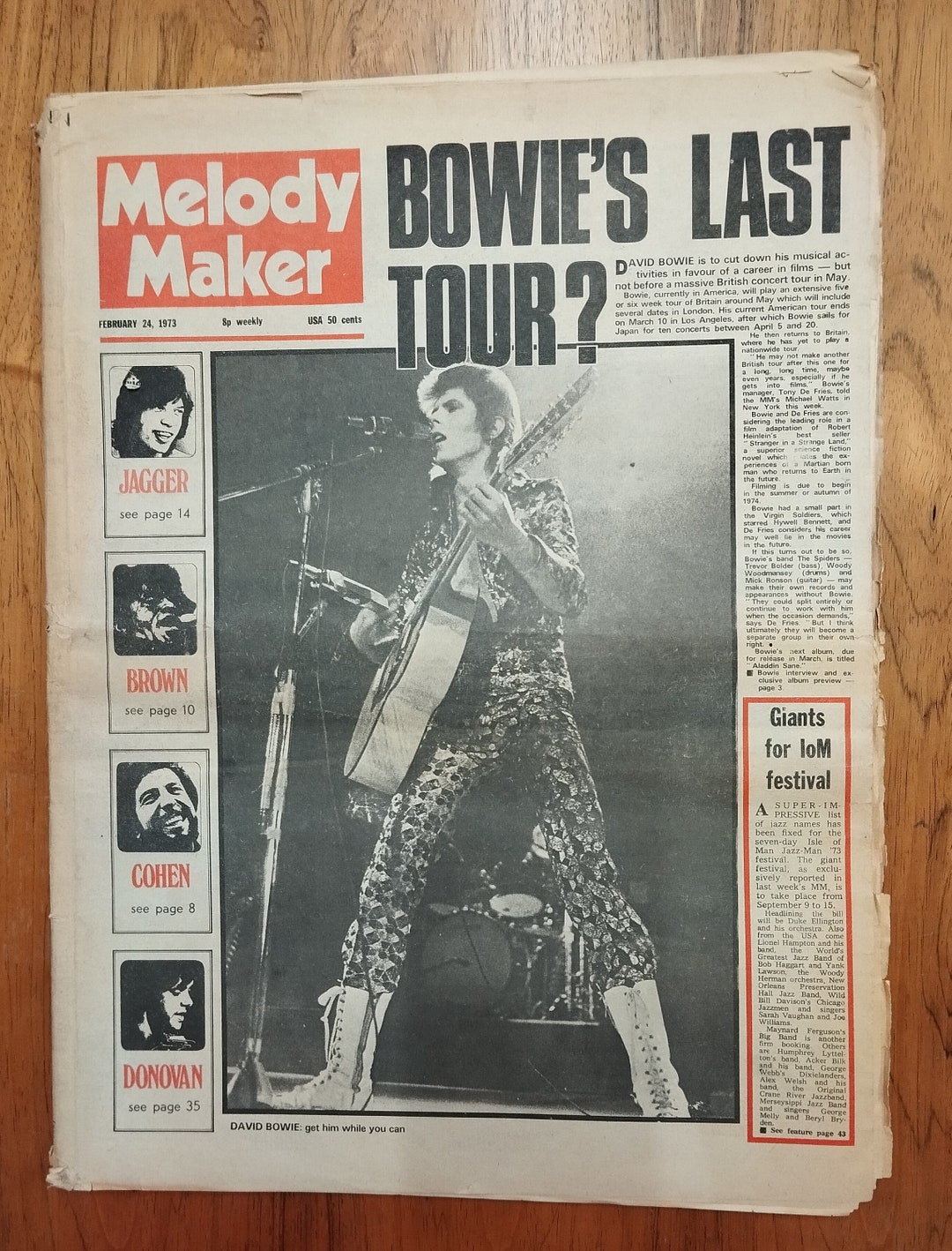 Melody Maker Feb 24 1973 British Pop Newspaper David Bowie - Etsy