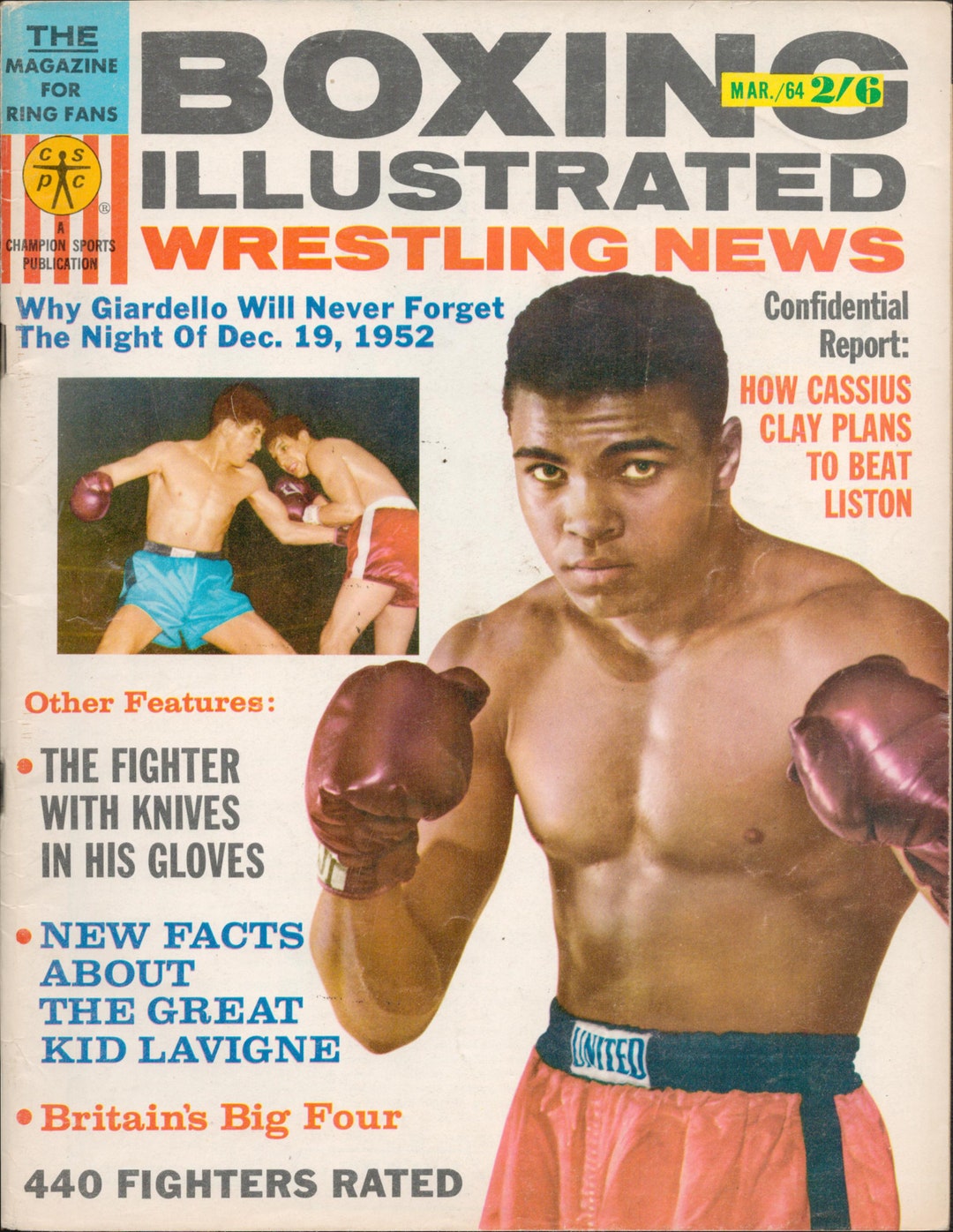 Boxing Illustrated Wrestling News March 1964 Vol 6 No 3 Original ...