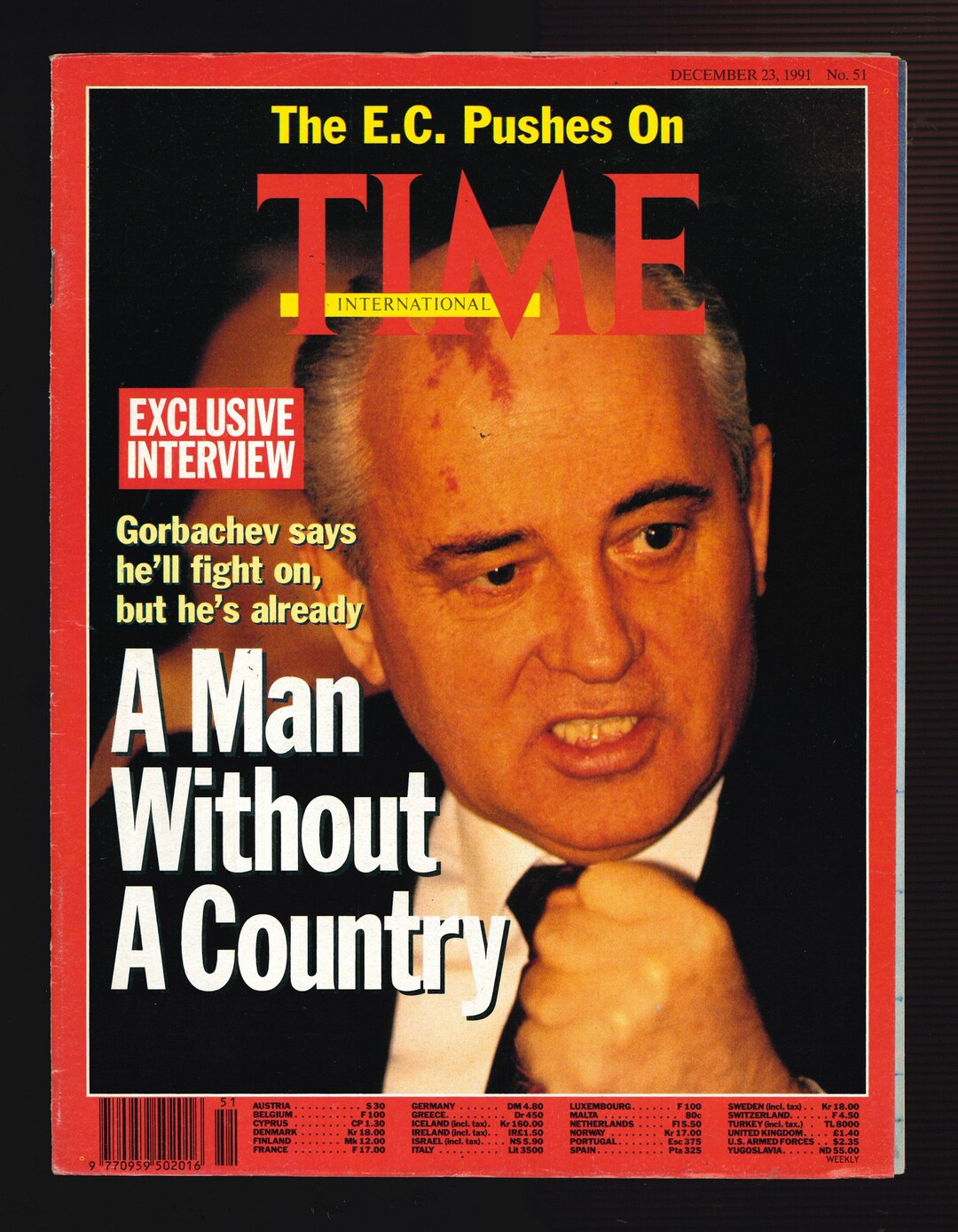 TIME DEC 21 1991 Vintage Magazine Gobachev - Etsy