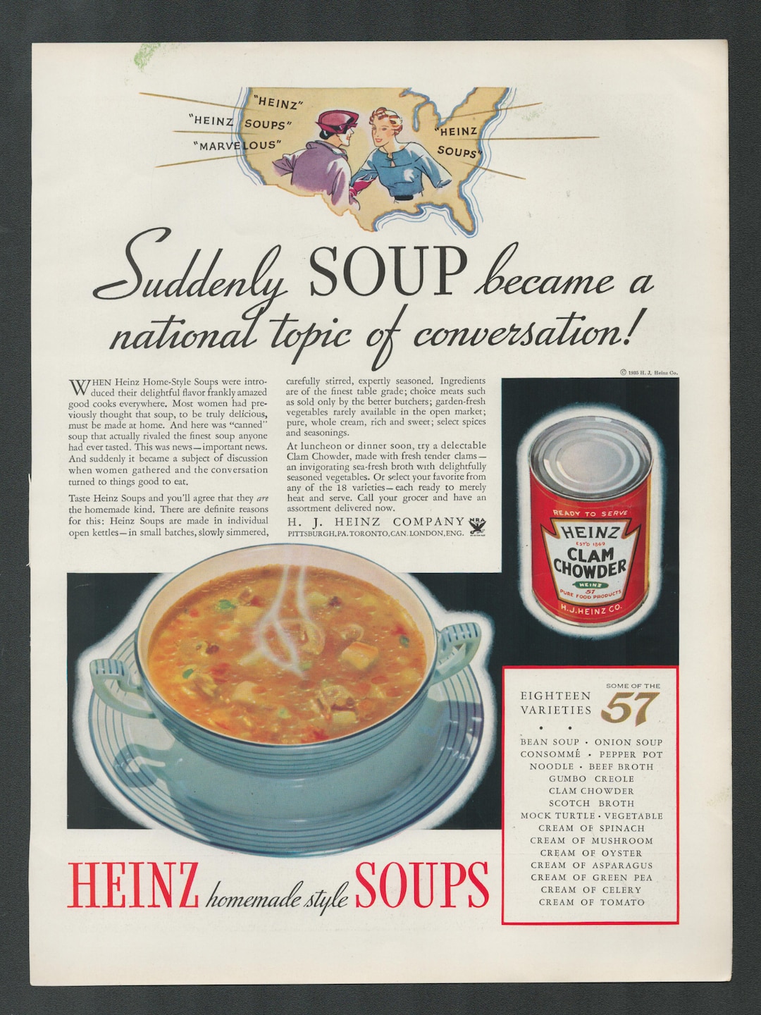Heinz Soup / Hawaii 1935 Original Tear Sheet Ideal for Framing - Etsy