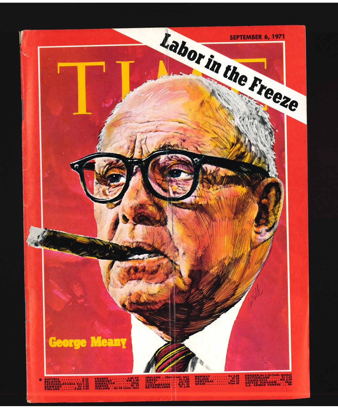 Time Magazine 1971 September 6 Magazine Labor IN the Freeze - Etsy