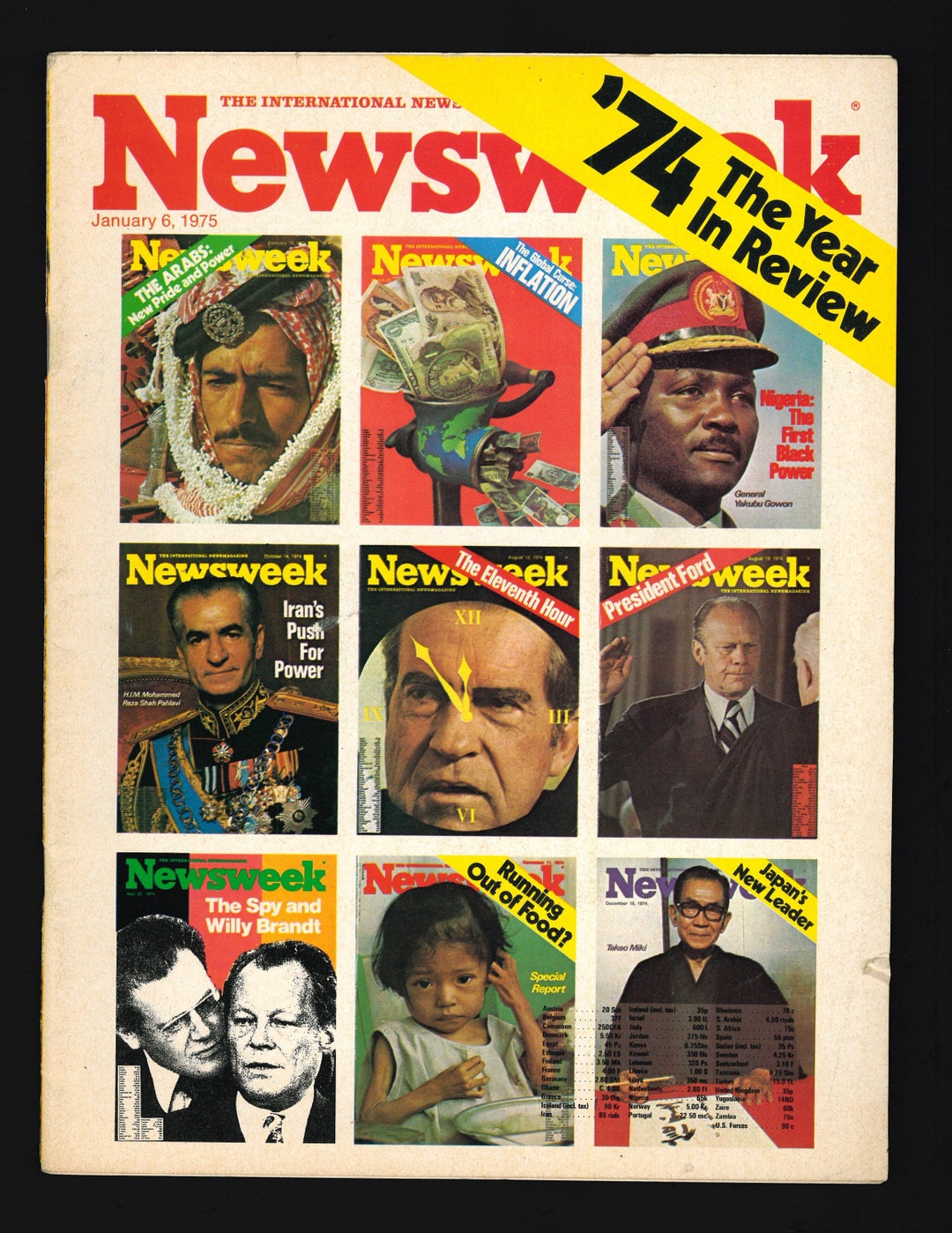 Newsweek Magazine January 6 1975 '74 the Year in Review - Etsy