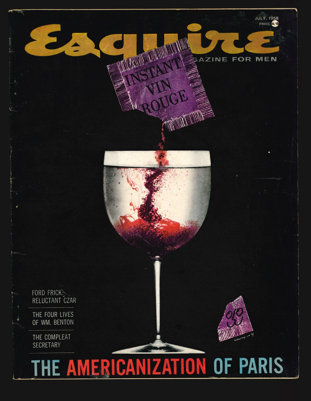 Esquire July 1958 the Americanization of Paris Ford Frick Paris Stanley ...