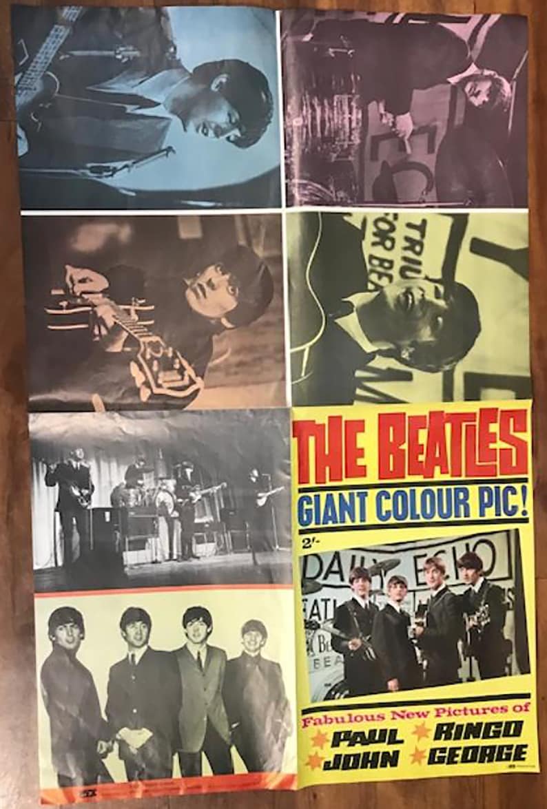 Beatles Giant Colour Picture Original Vintage Rare by Dezo - Etsy