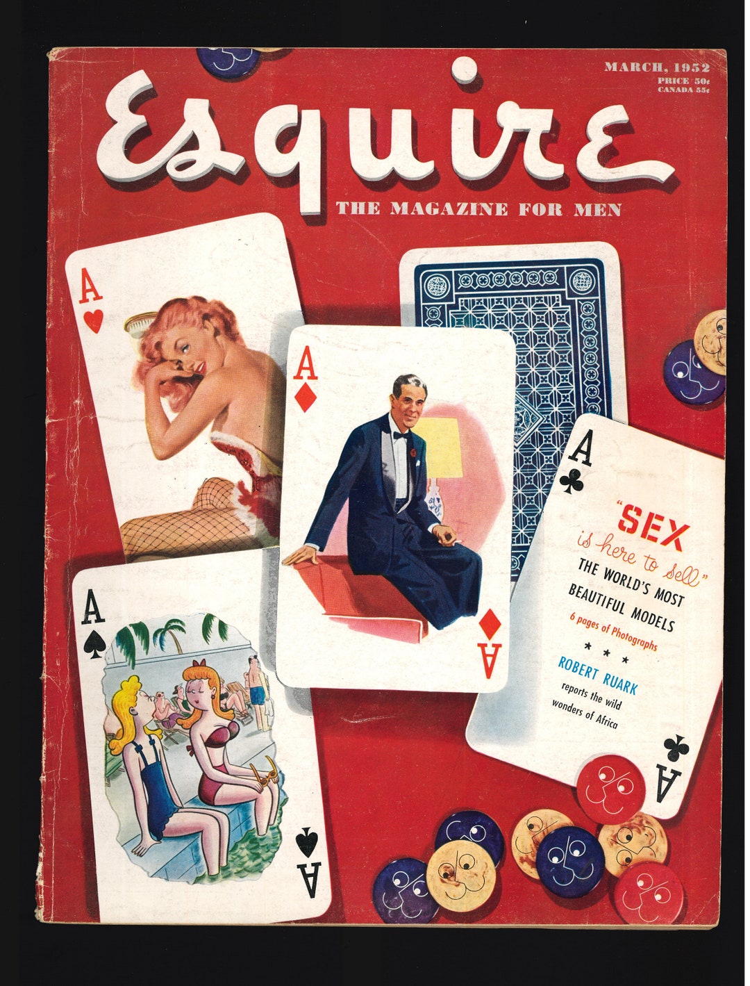 Esquire June 1952 Vintage Rare Men Fashion Magazine Ernest Chirika - Etsy