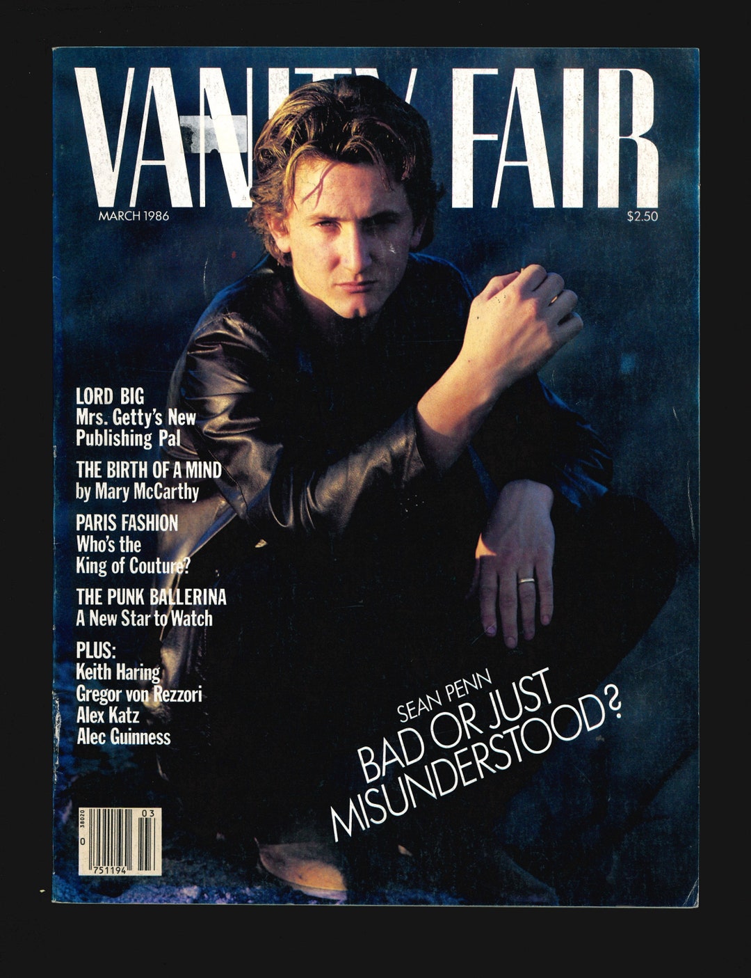 Vanity Fair Magazine March 1986 Sean Penn Bad or Just Misunderstood? - Etsy