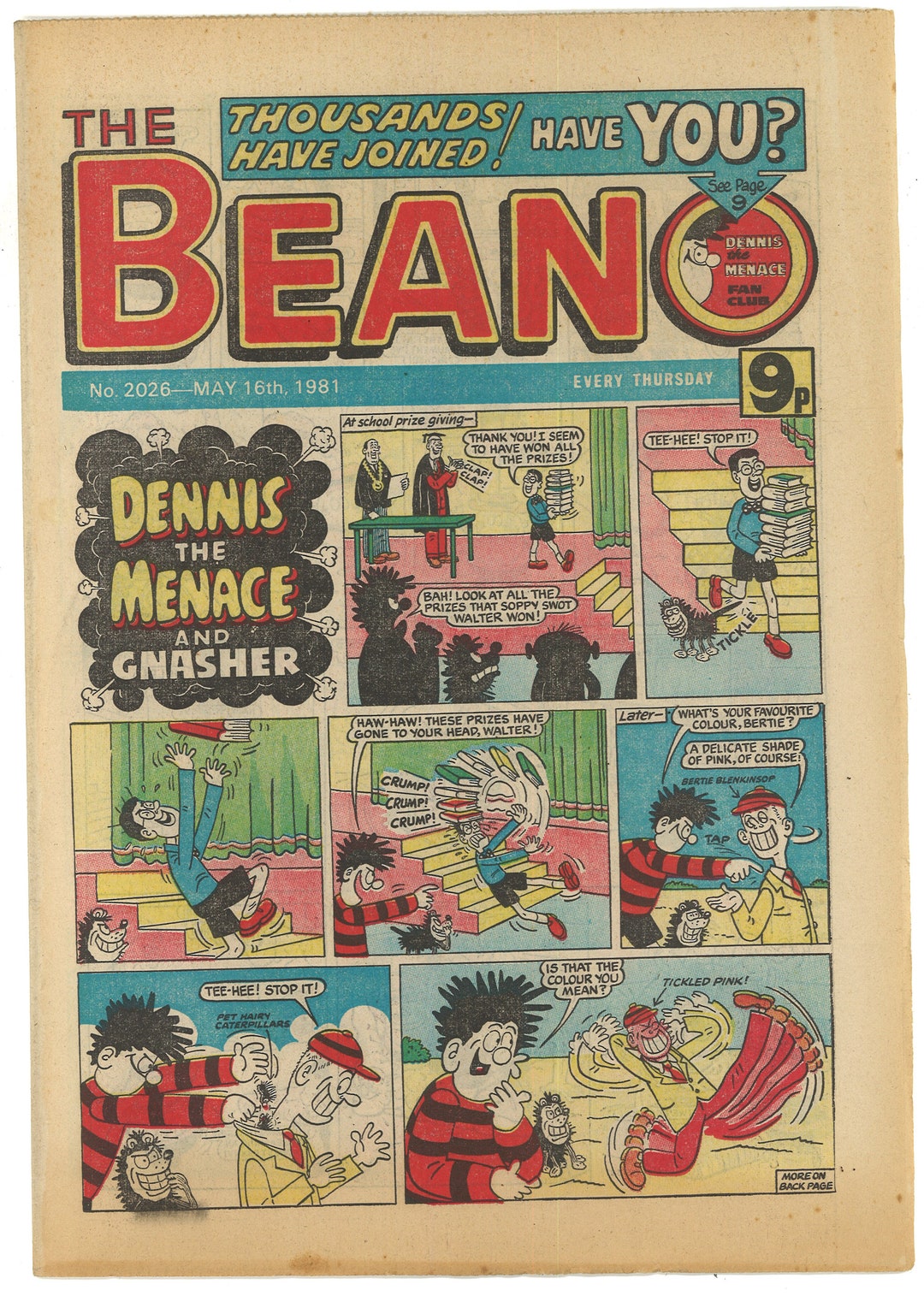 Beano No 2026 MAY 16 1981 UK Original British Vintage Comics Magazine ...