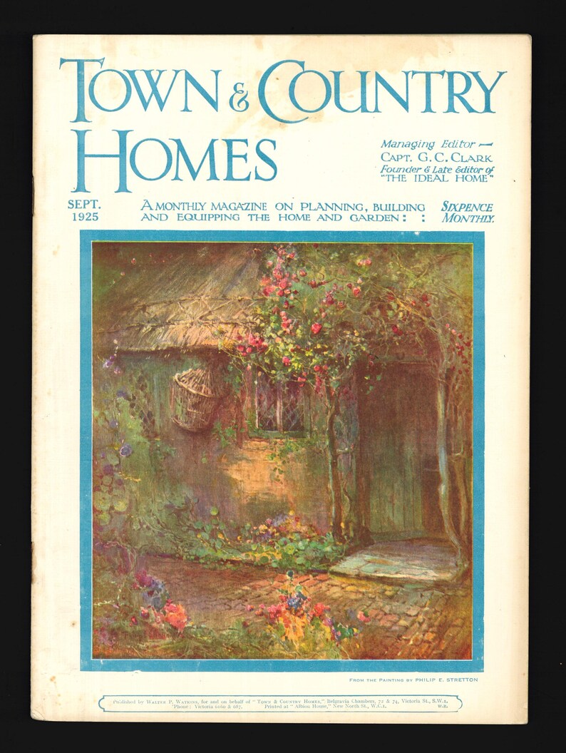 Town & Country Homes 1925 Vintage Original Retro Rare Monthly Magazine ...
