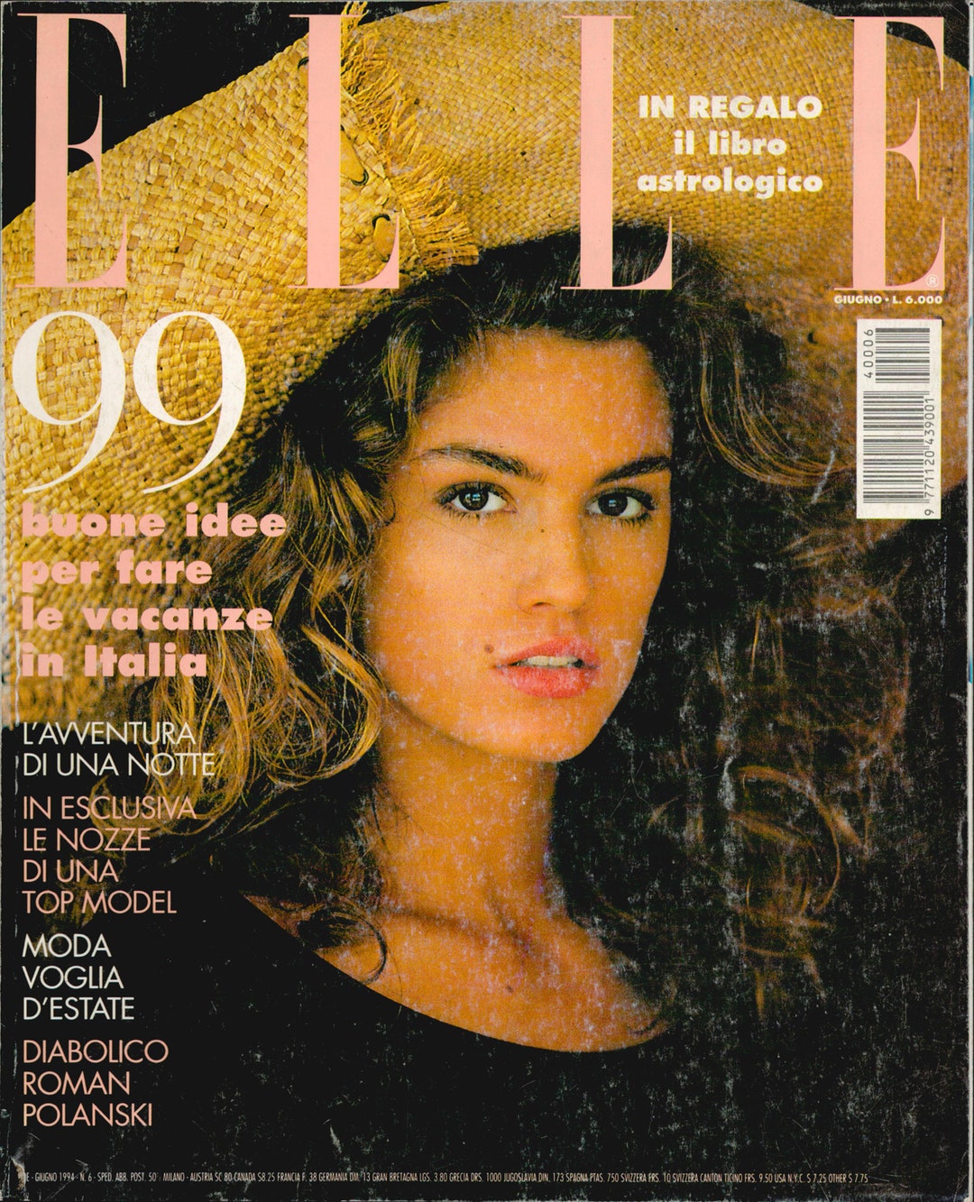 Elle Italian June 1994 Foreign Fashion Magazine Birthday Gift Present ...