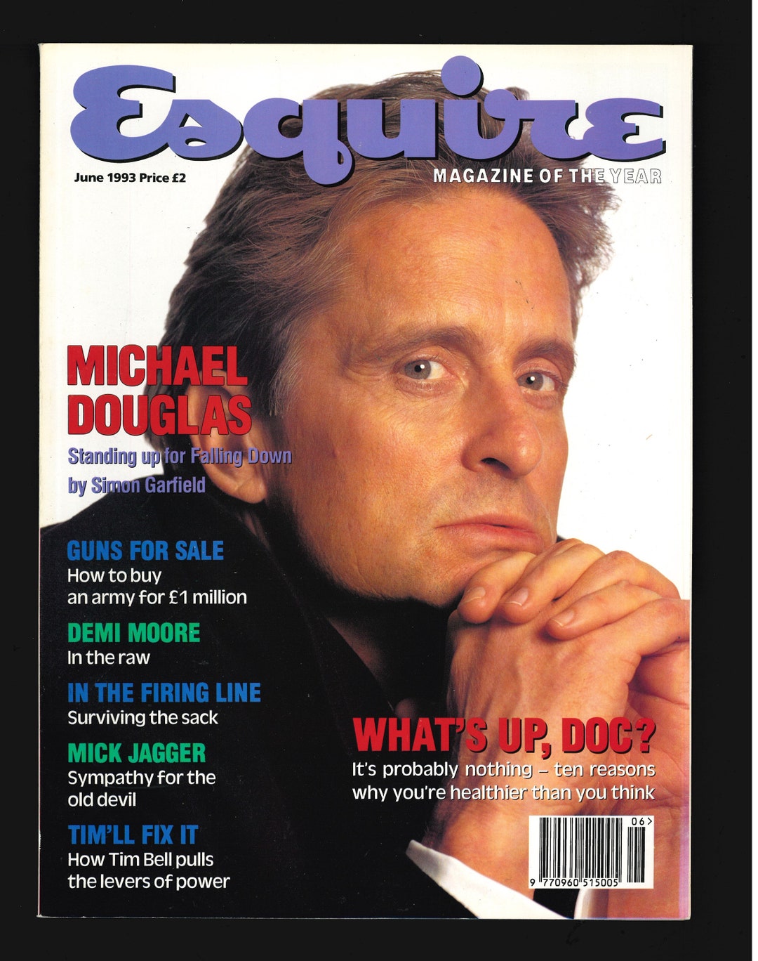 Esquire Magazine UK June 1993 Magazine Cover: Michael Douglas - Etsy