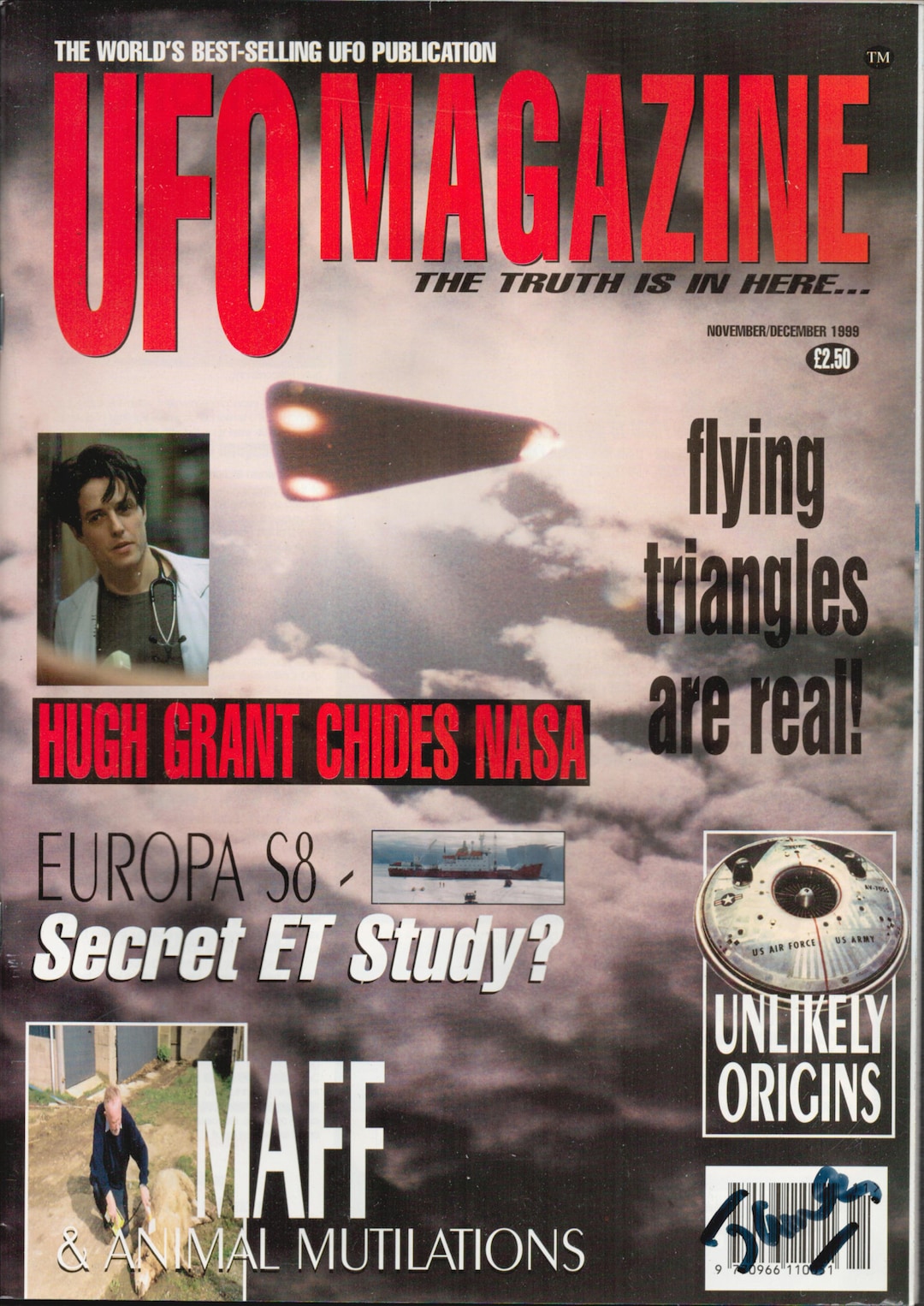 UFO Magazine November December 1999 Original Vintage Magazine Hugh ...