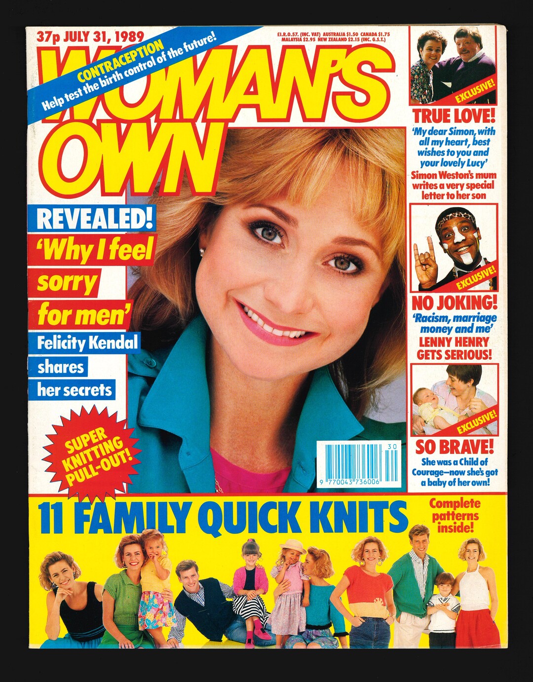 Woman's Own July 31 1989 Original British Vintage Weekly Women Magazine ...