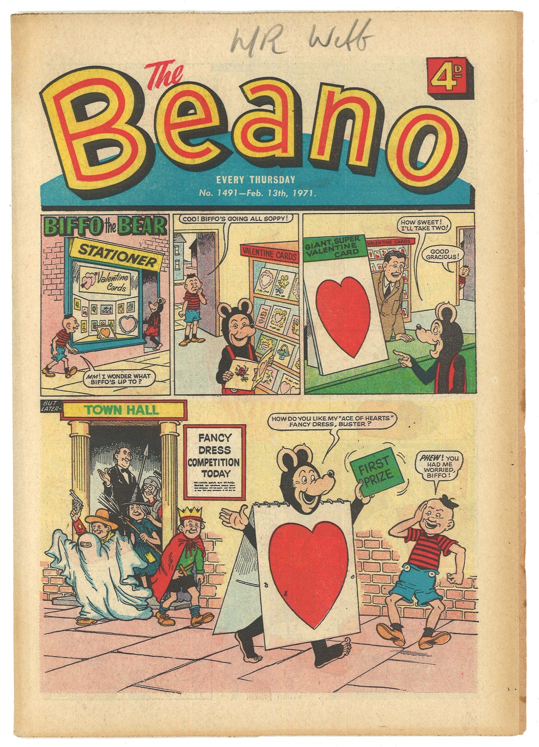 Beano No 1491 Feb 13 1971 UK Original British Vintage Comics Magazine ...