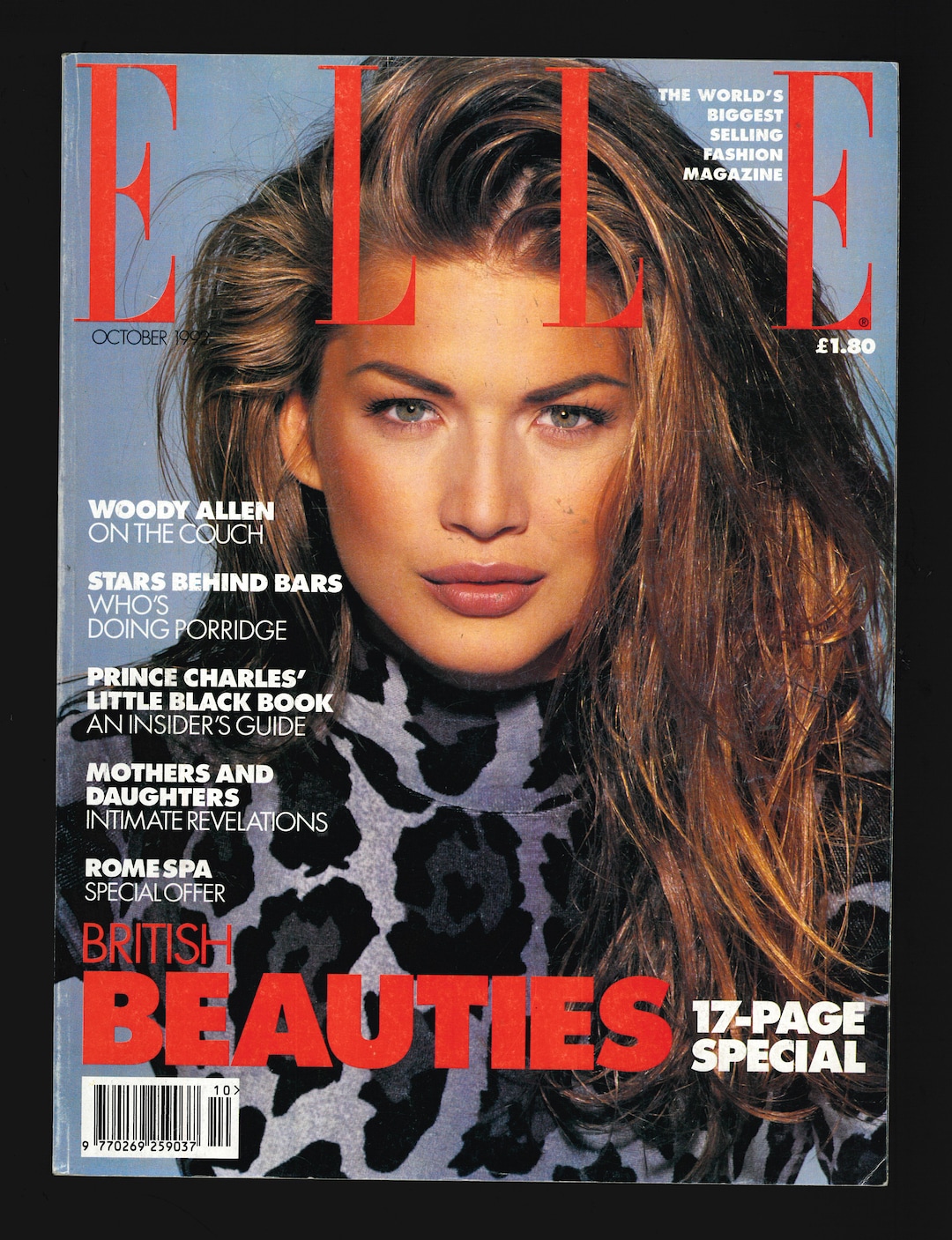Elle UK Oct 1992 British Original Vintage Fashion Magazine - Etsy