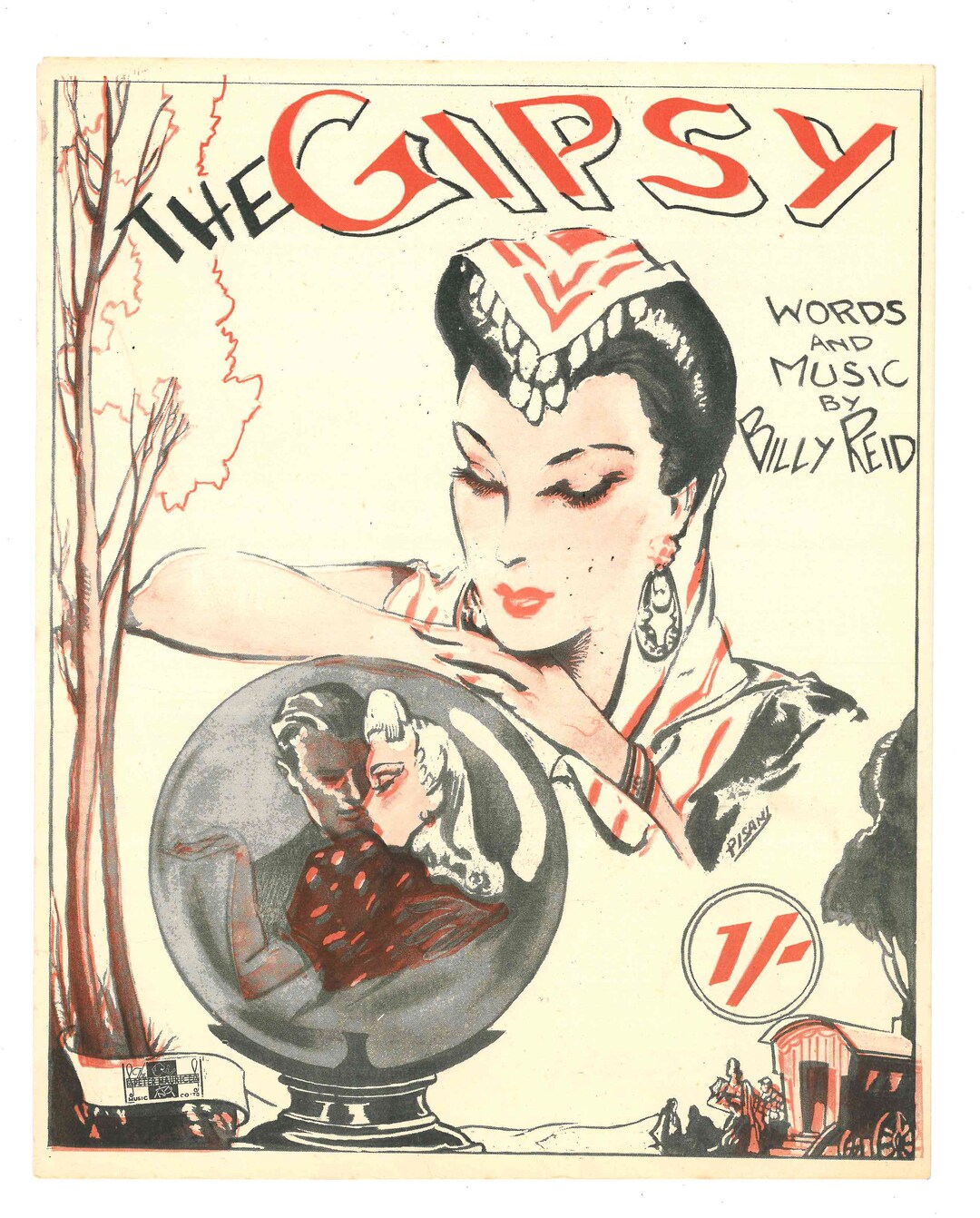 Sheet Music the Gipsy Words and Music by Billy Reid - Etsy