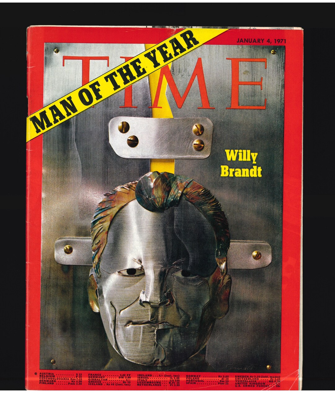 Time Magazine January 4 1971 Man of the Year Willy Brandt - Etsy