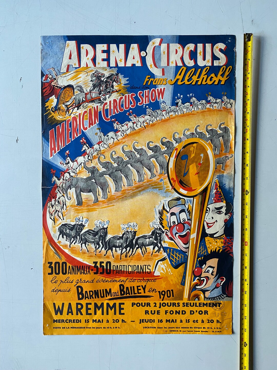 Arena Circus 1957 Original Circus Poster - Etsy