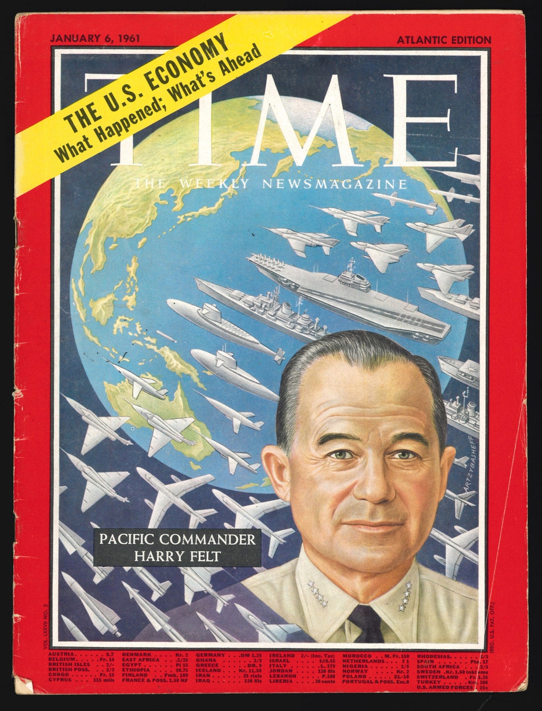 TIME ATLANTIC JAN 6 1961 Pacific Commander Harry Felt - Etsy