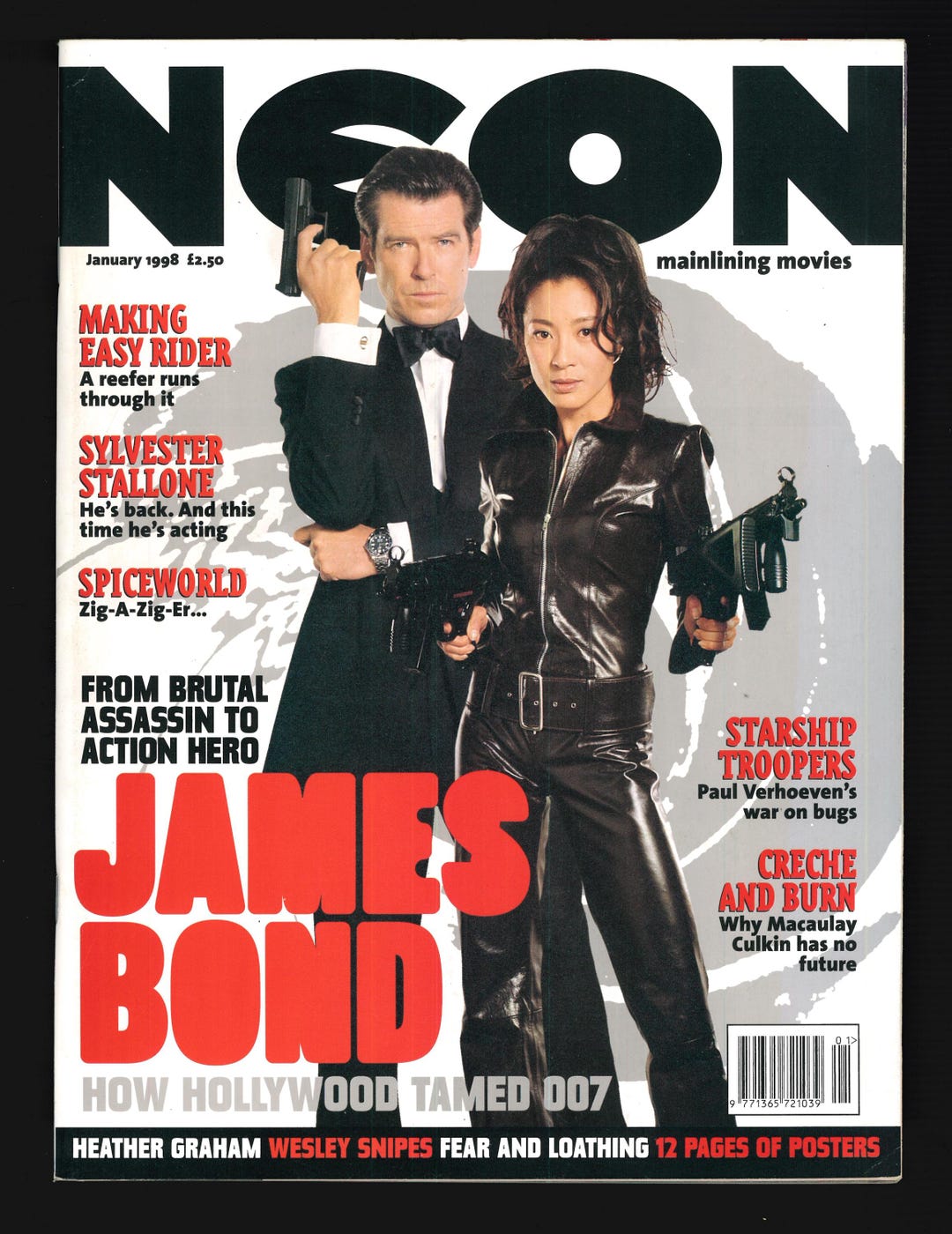 NEON Magazine January 1998 - James Bond - Starship Troopers - Syvester ...