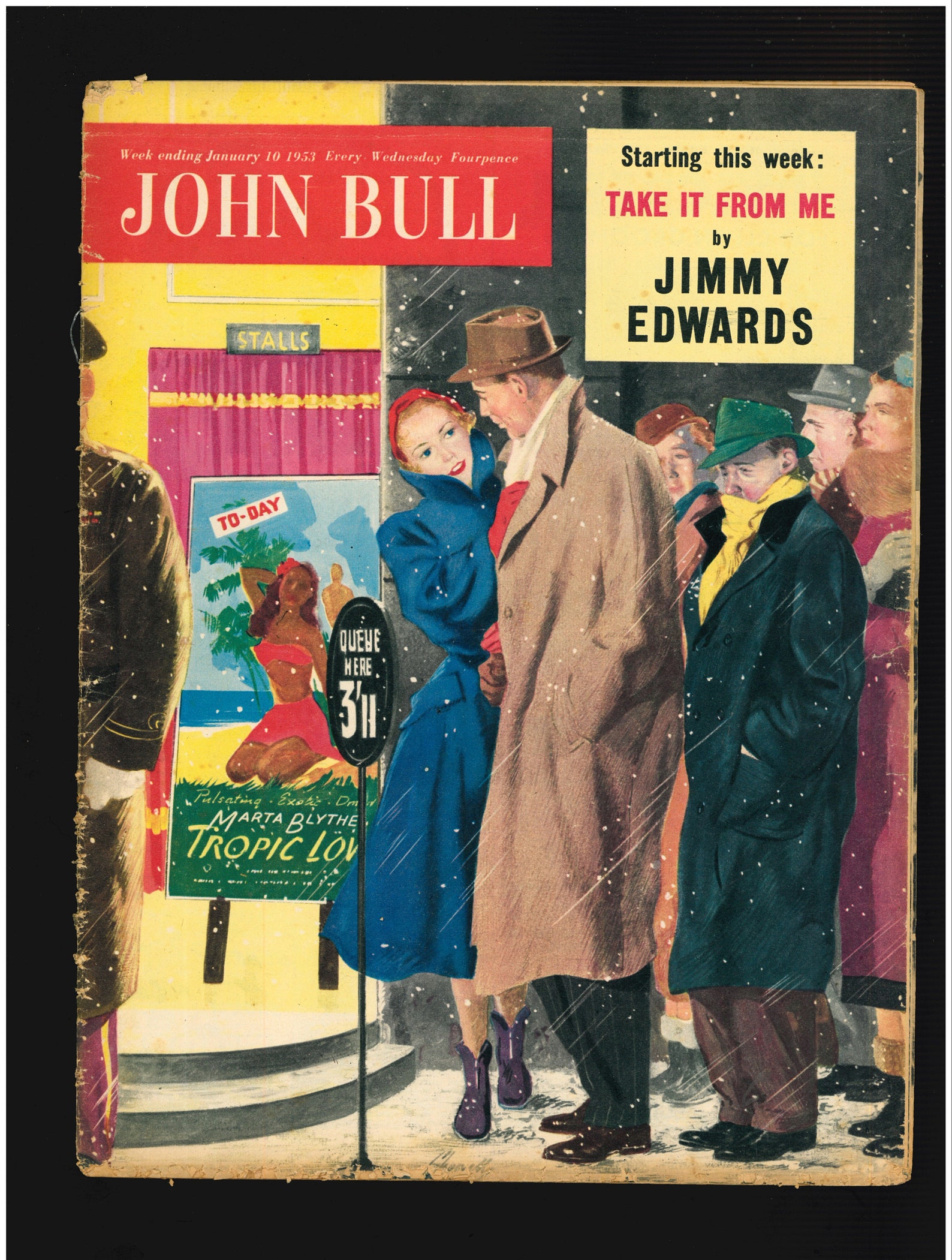 John Bull Jan 10 1953 British Original Vintage Rare Magazine Jimmy ...