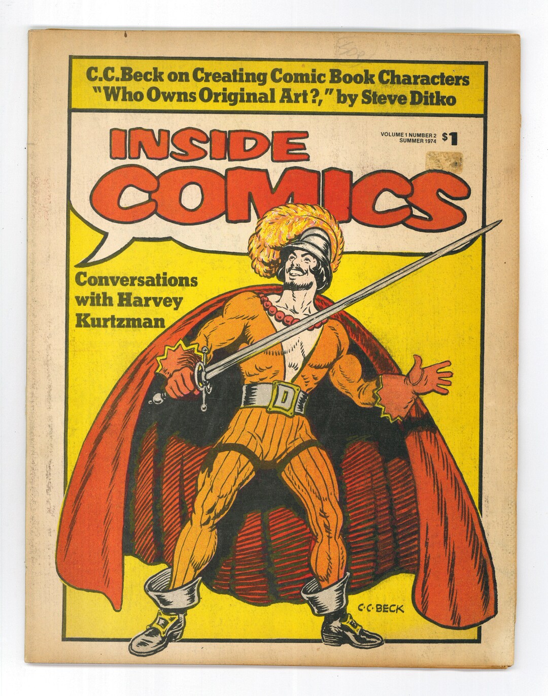 Inside Comics Vol 1 No 2 Summer 1974 Comic Horror Sci Fi Fanzine Steve ...