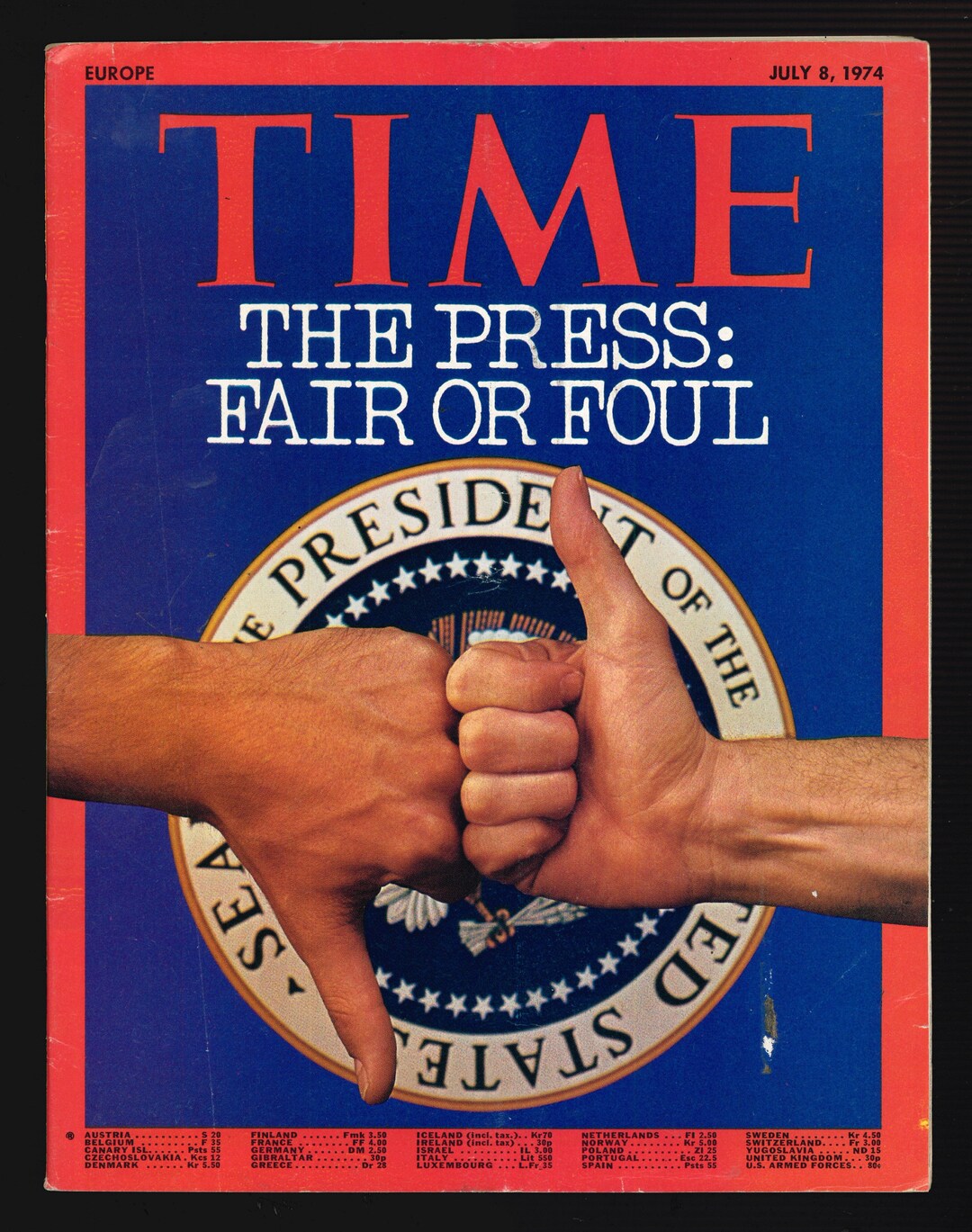 TIME JULY 8 1974 Vintage Magazine the Press: Fair of Foul 50th - Etsy