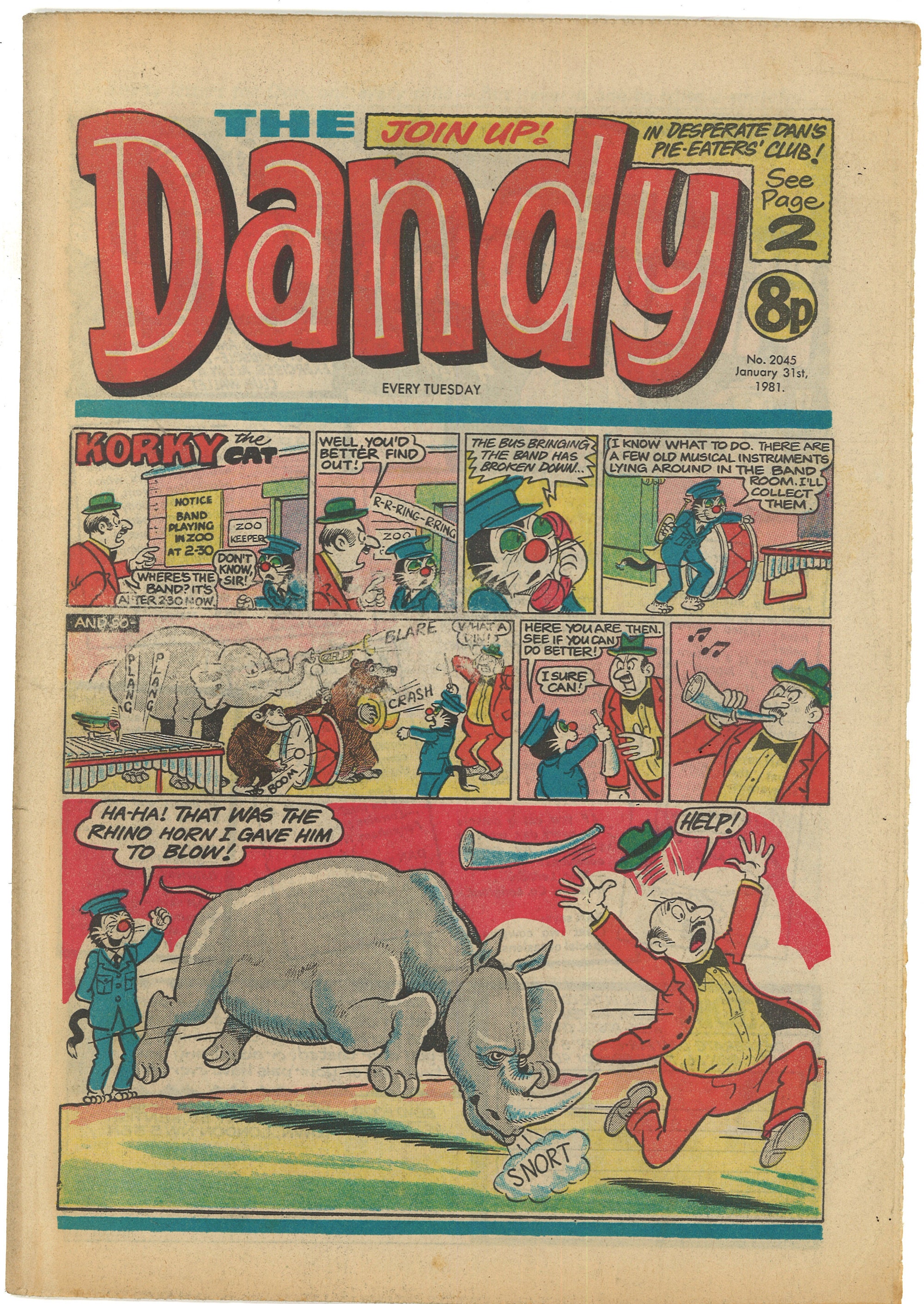 Dandy no 2045 Jan 31 1981 UK Original British Vintage Comics | Etsy