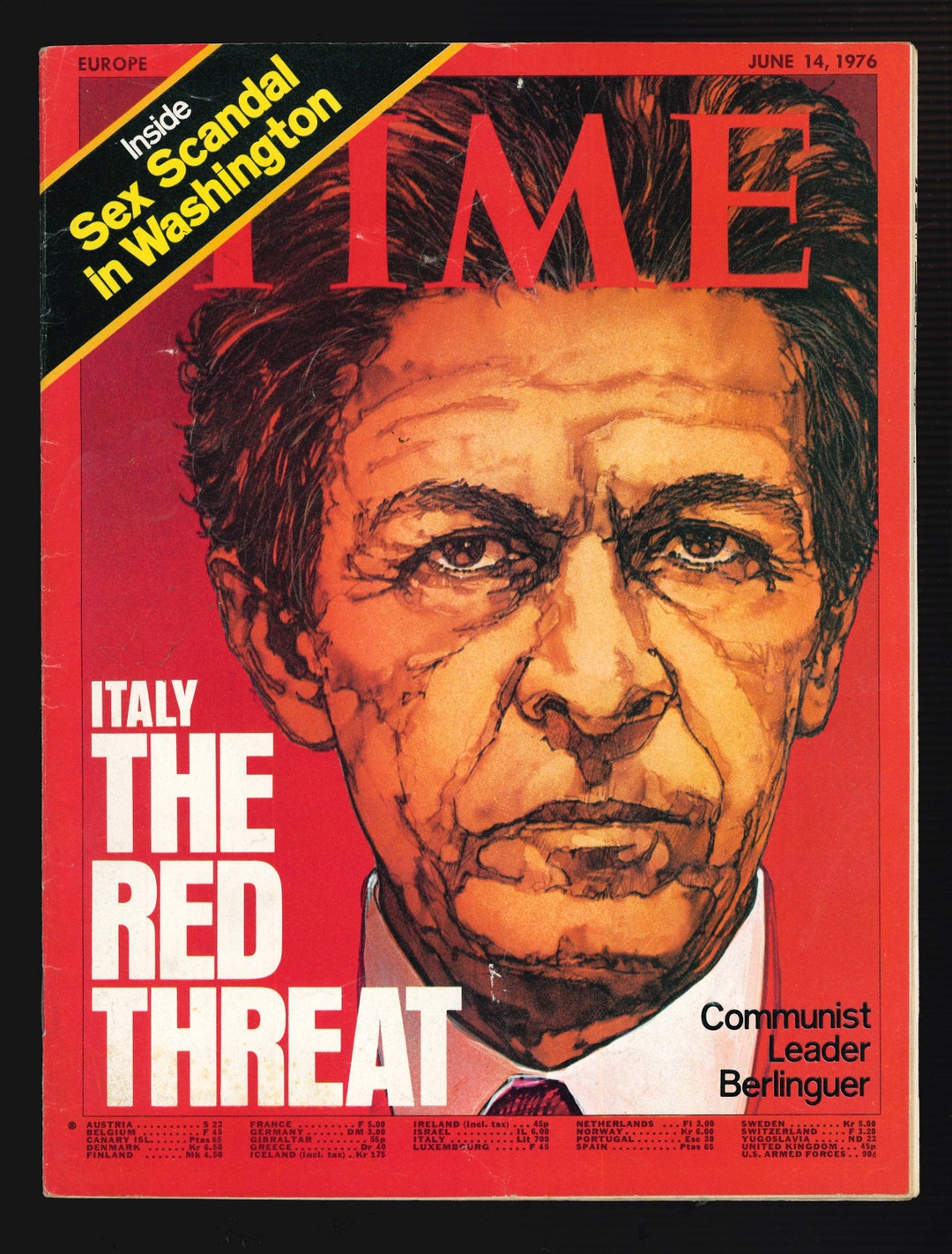 TIME JUNE 14 1976 Vintage Magazine Italy the Red Threat - Etsy