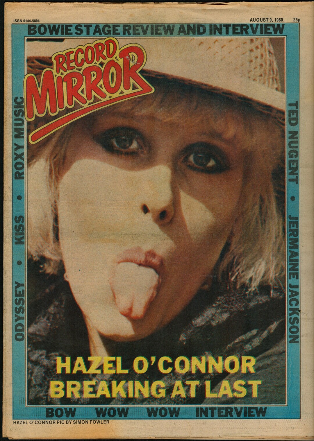 Record Mirror Aug 9 1980 Hazel O'connor Pictured by Simon Fowler - Etsy
