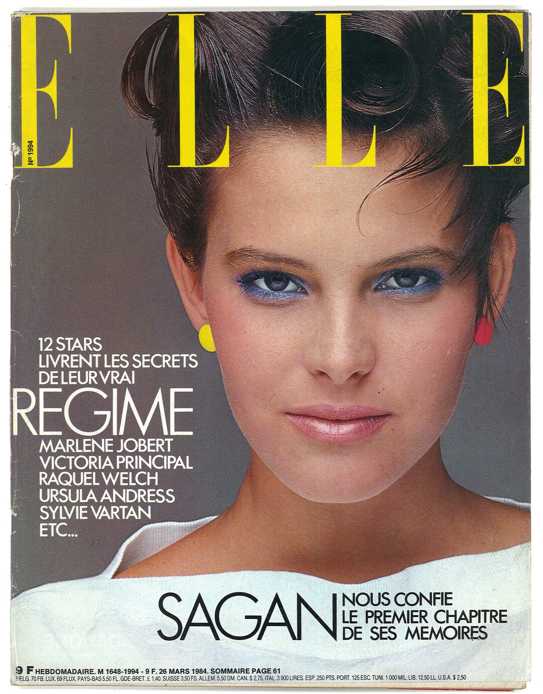Elle No 1994 March 26 1984 French France Paris Foreign Original Vintage ...