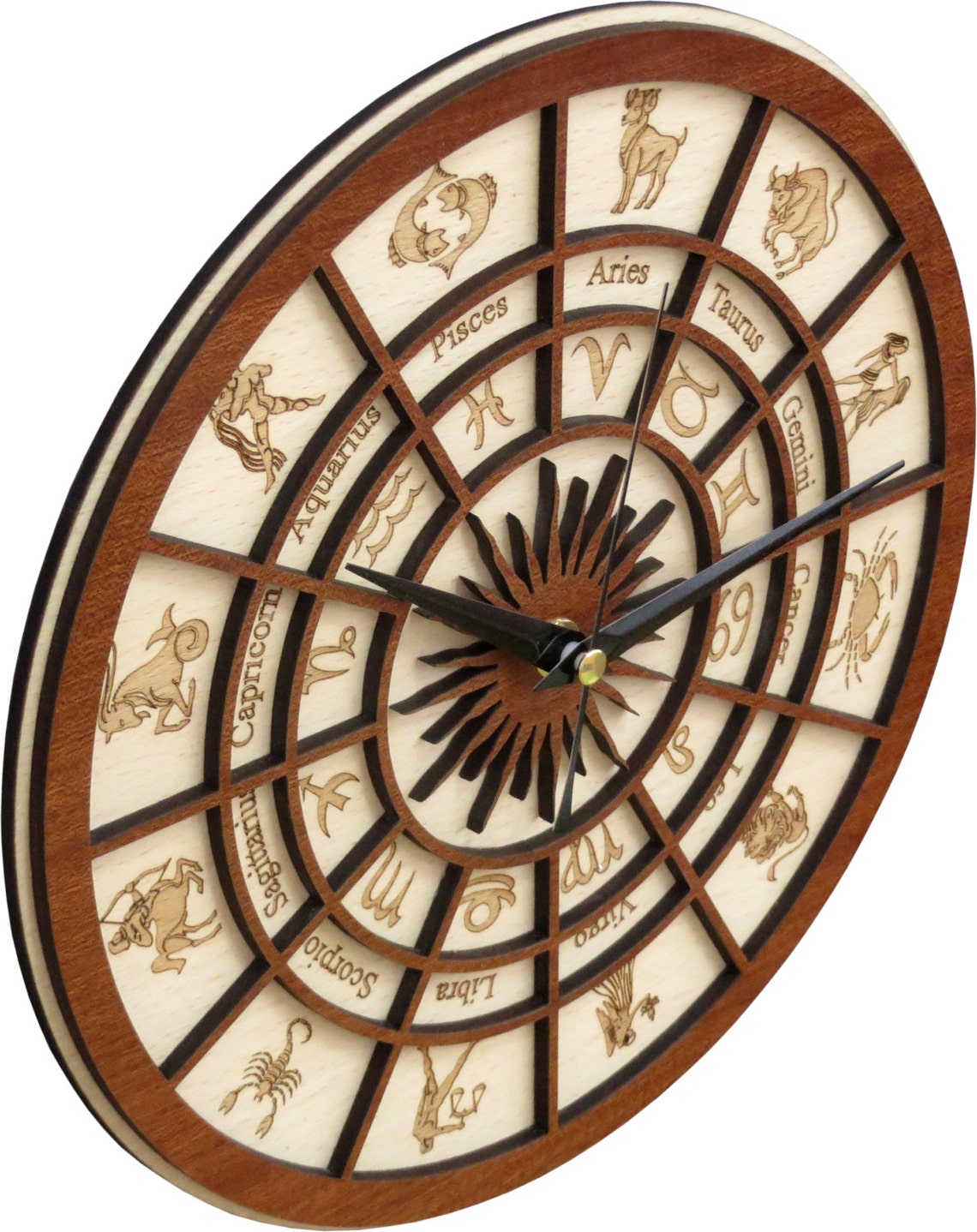 Zodiac Clock in Wood - Etsy