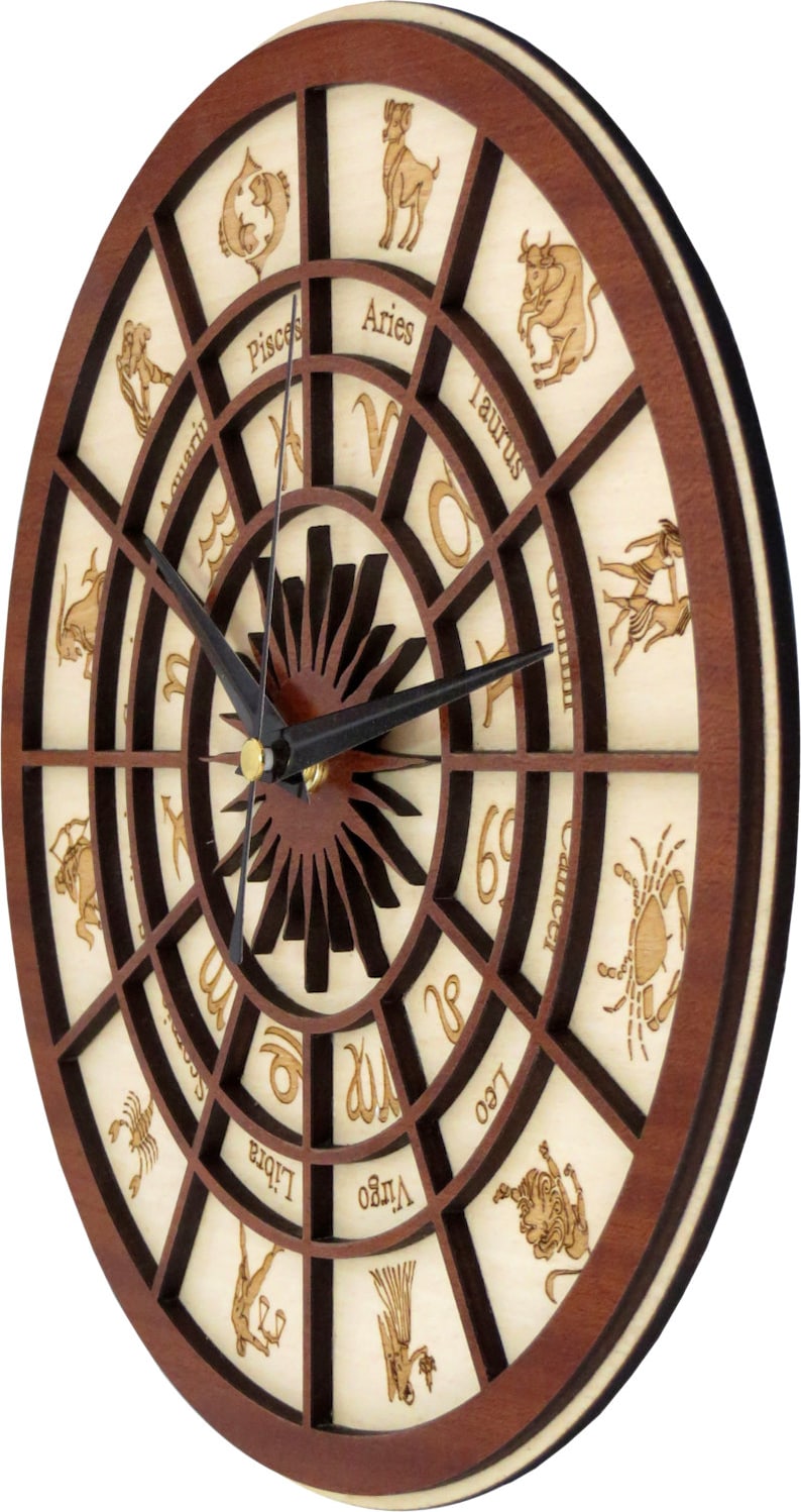 Zodiac Clock in Wood - Etsy