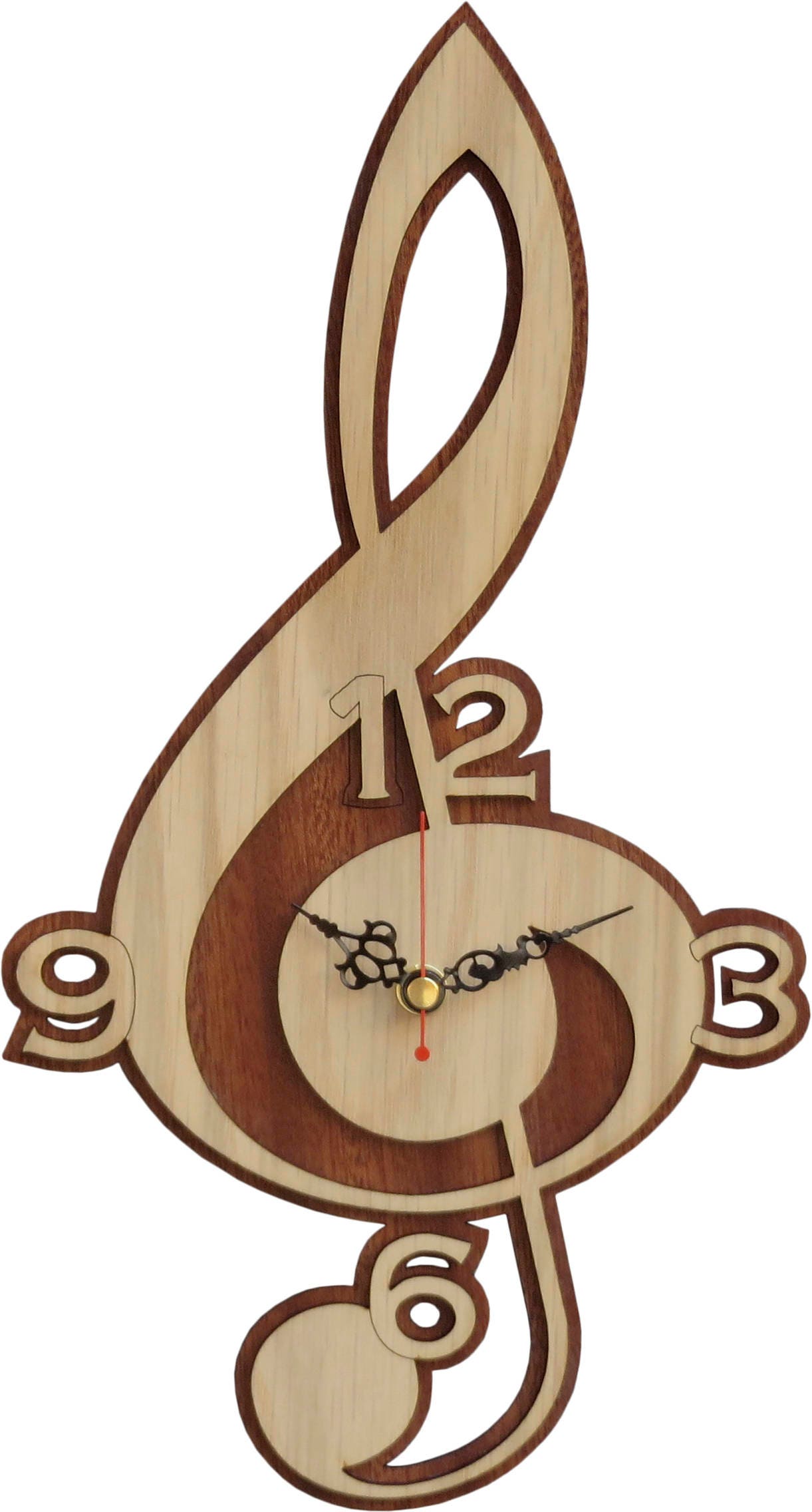 Treble Clef Clock in Wood Music Clock - Etsy Australia