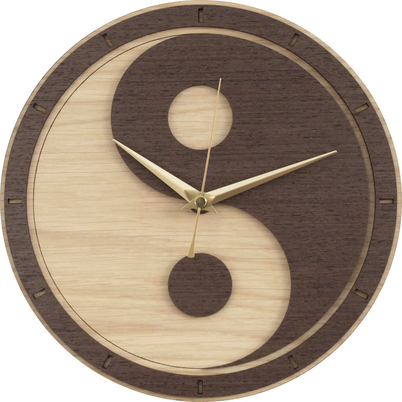 Yin Yang Clock in Wood yin and Yang / Yin-yang - Etsy