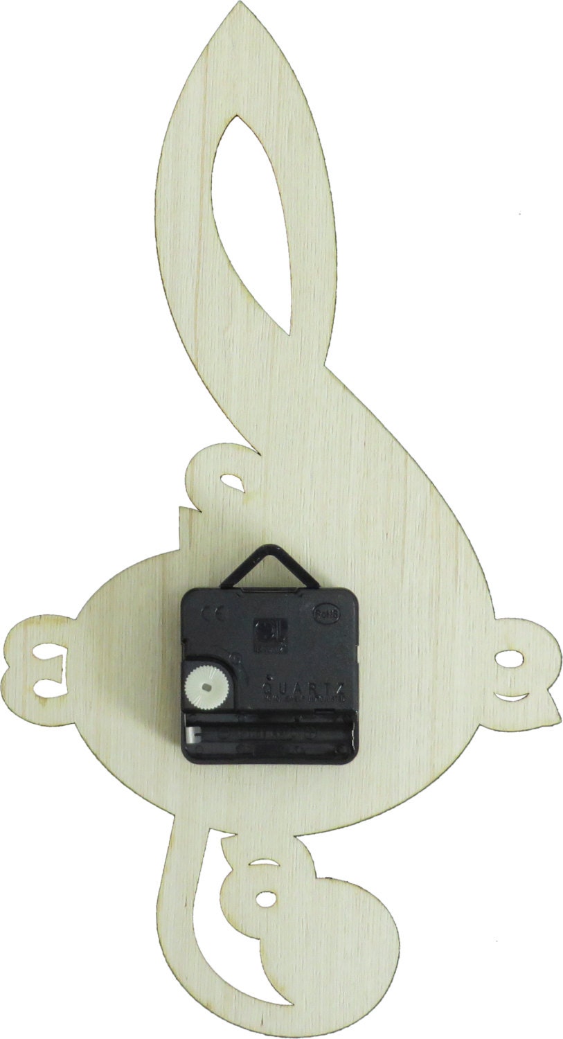 Treble Clef Clock in Wood Music Clock - Etsy Australia