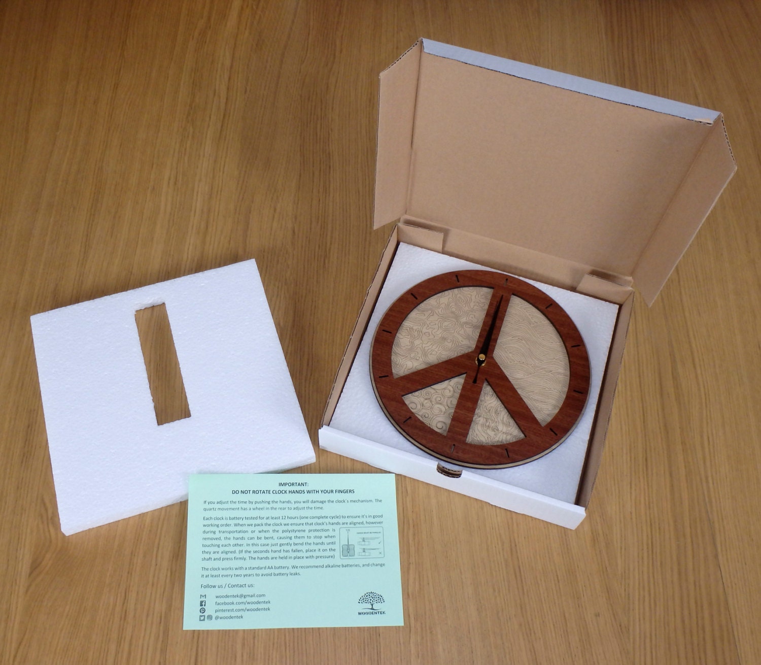 Peace Clock in Wood - Etsy