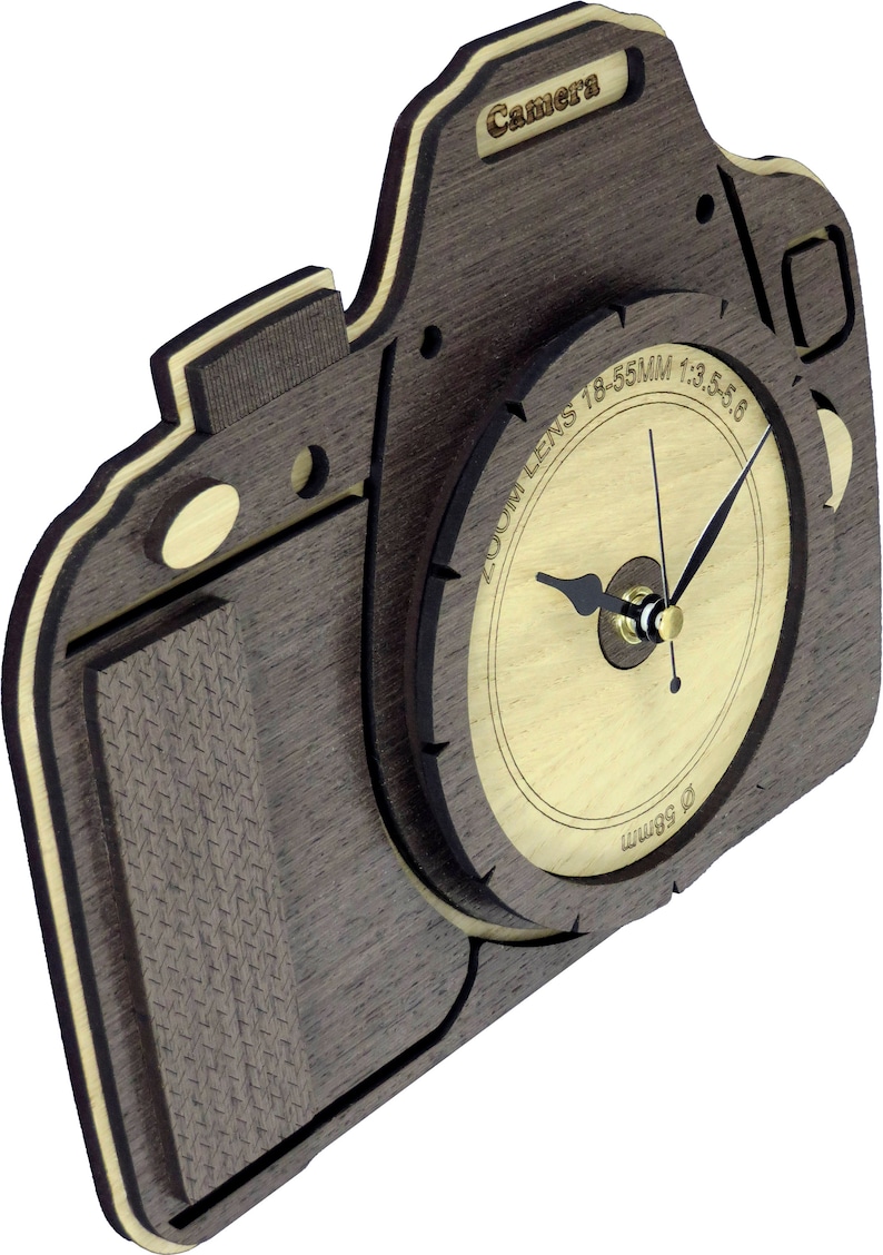 Camera Clock in Wood | Etsy