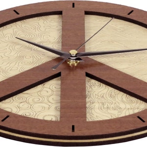Peace Clock in Wood - Etsy