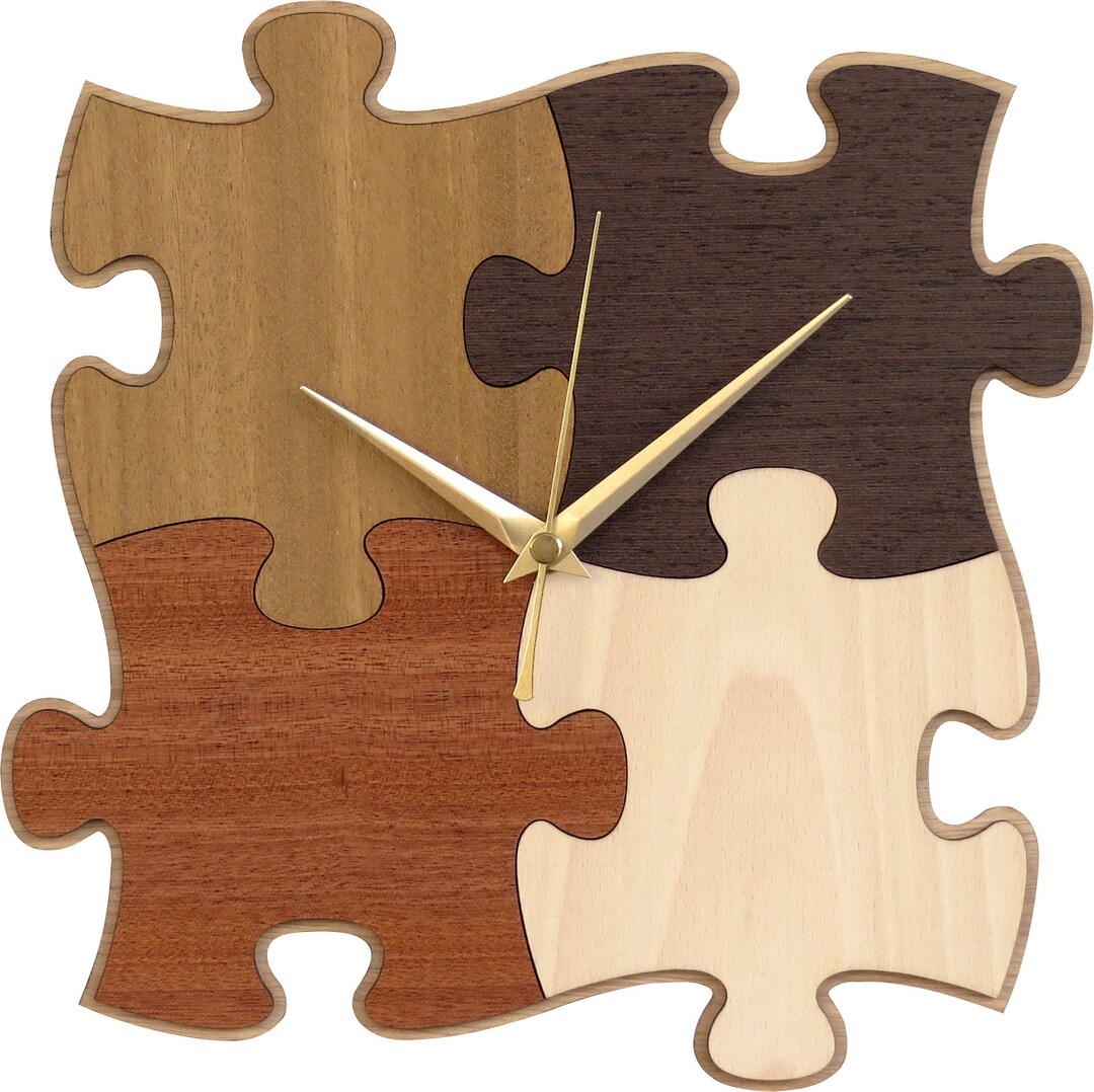 Puzzle Clock in Wood - Etsy
