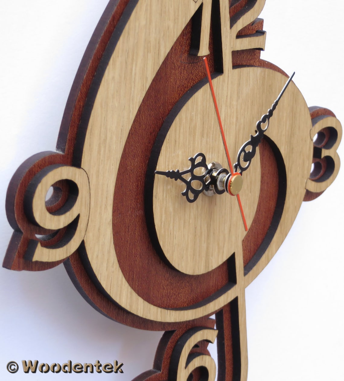 Treble Clef Clock in Wood Music Clock | Etsy