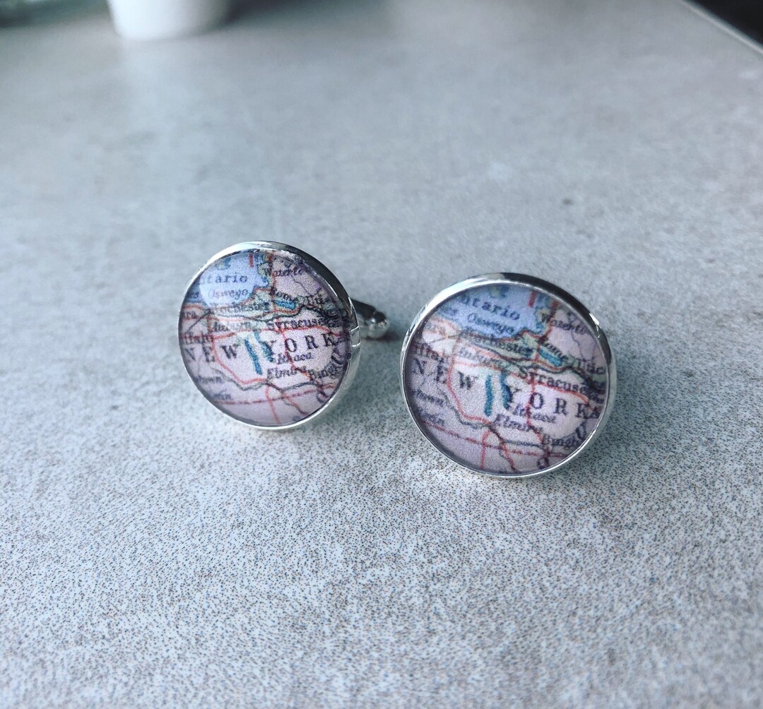 Custom Vintage Location World Map Cufflinks - Etsy Australia