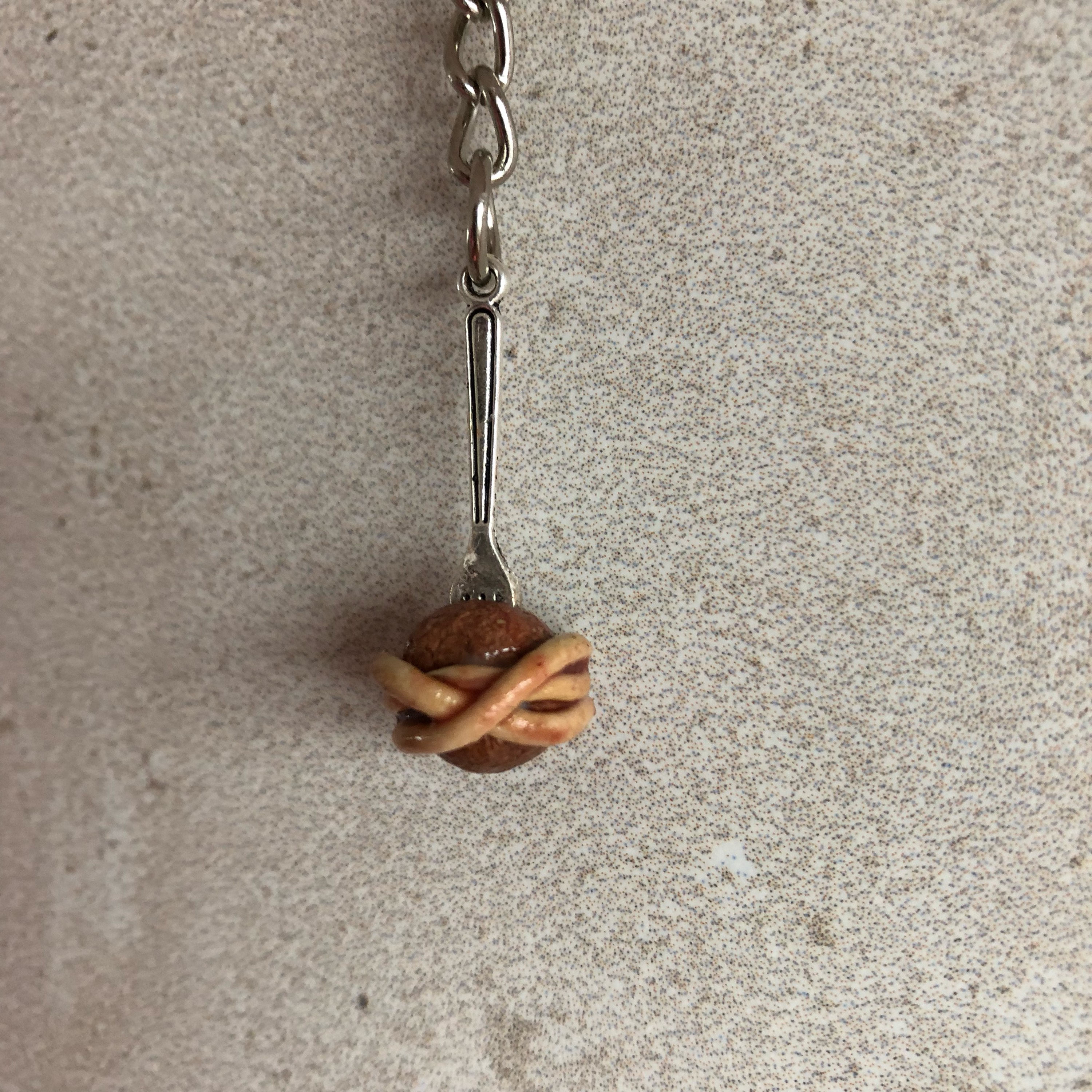 Spaghetti Meatball Charm , Miniature Food Jewellery , Polymer Clay ...
