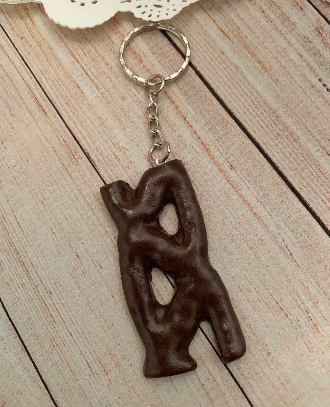 Chocolate Curly Wurly Keyring , Miniature Food Jewellery , Polymer Clay ...